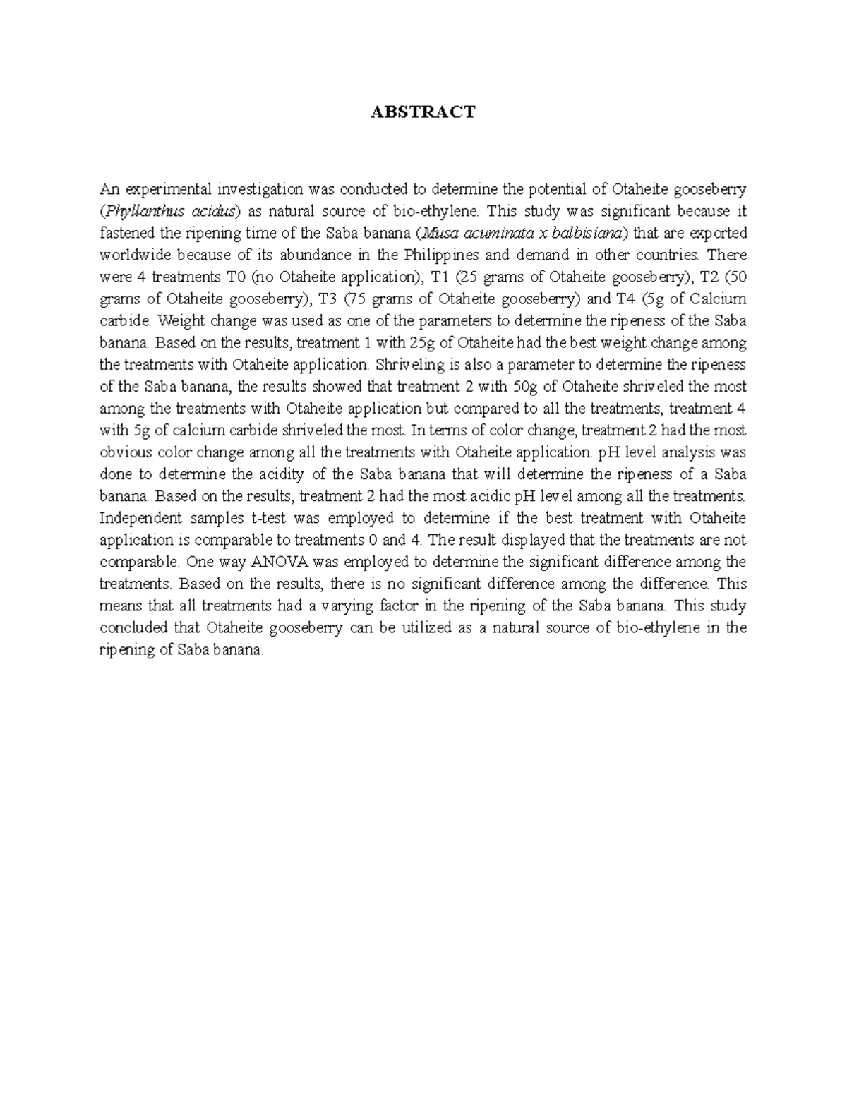 Abstract - Sample appendices on practical research for grade 10 ...