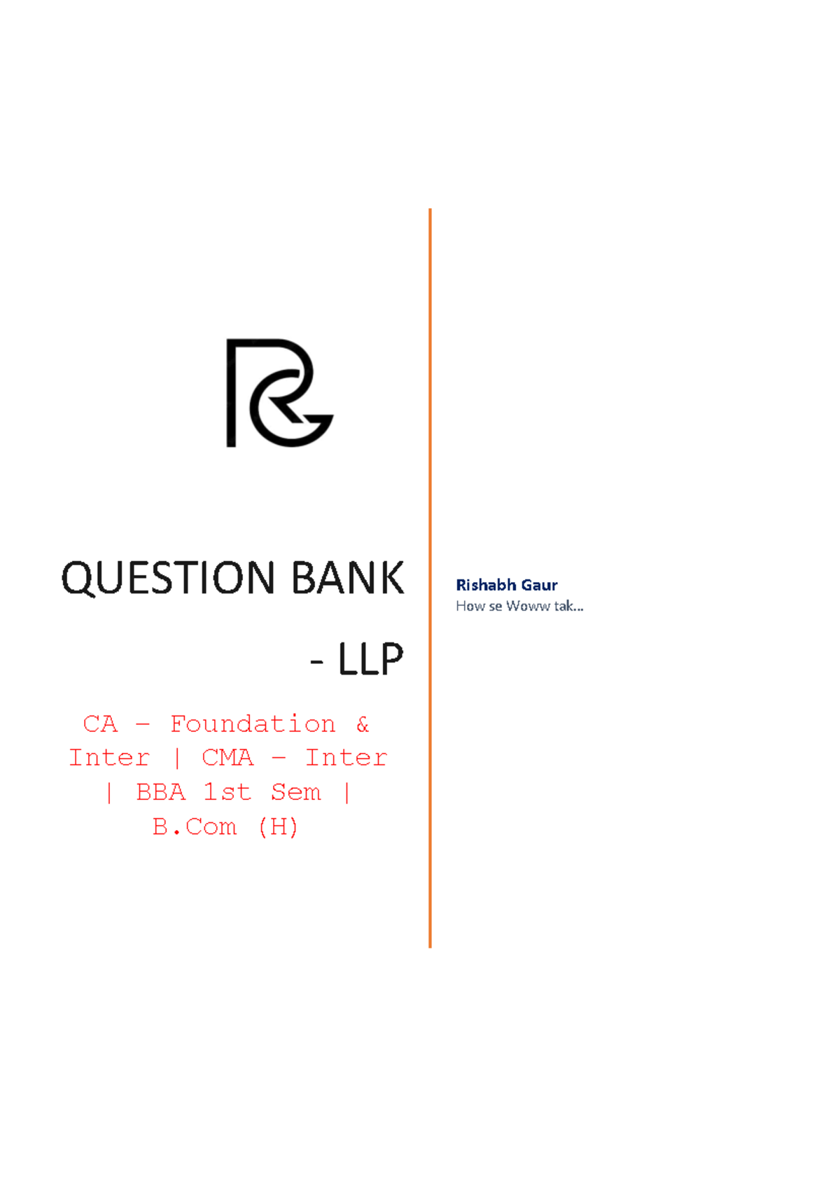 LLP Act Question Bank by RG - QUESTION BANK - LLP CA – Foundation ...