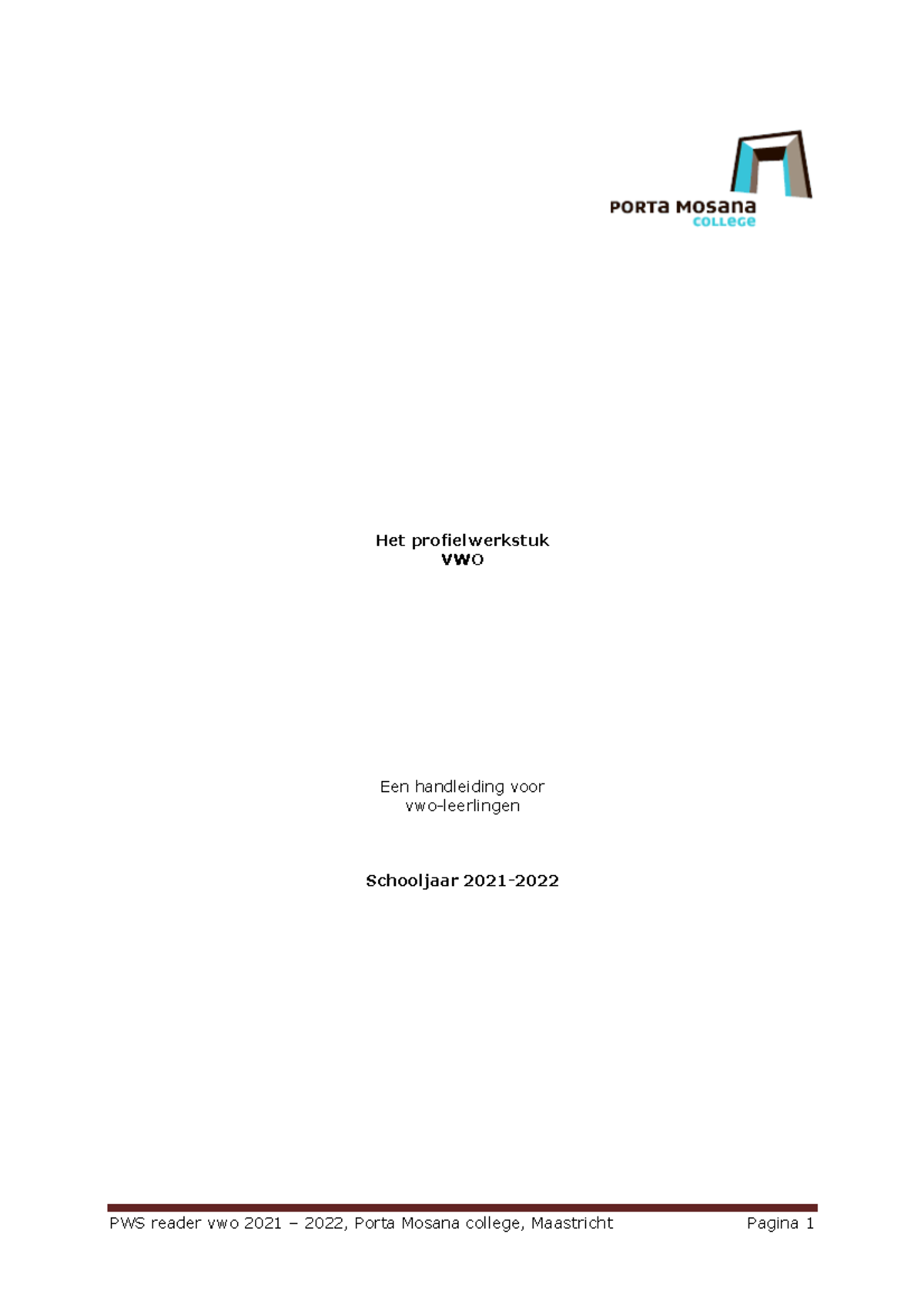 PWS OMW Het profielwerkstuk vwo 2021-2022 in duo's - Het ...