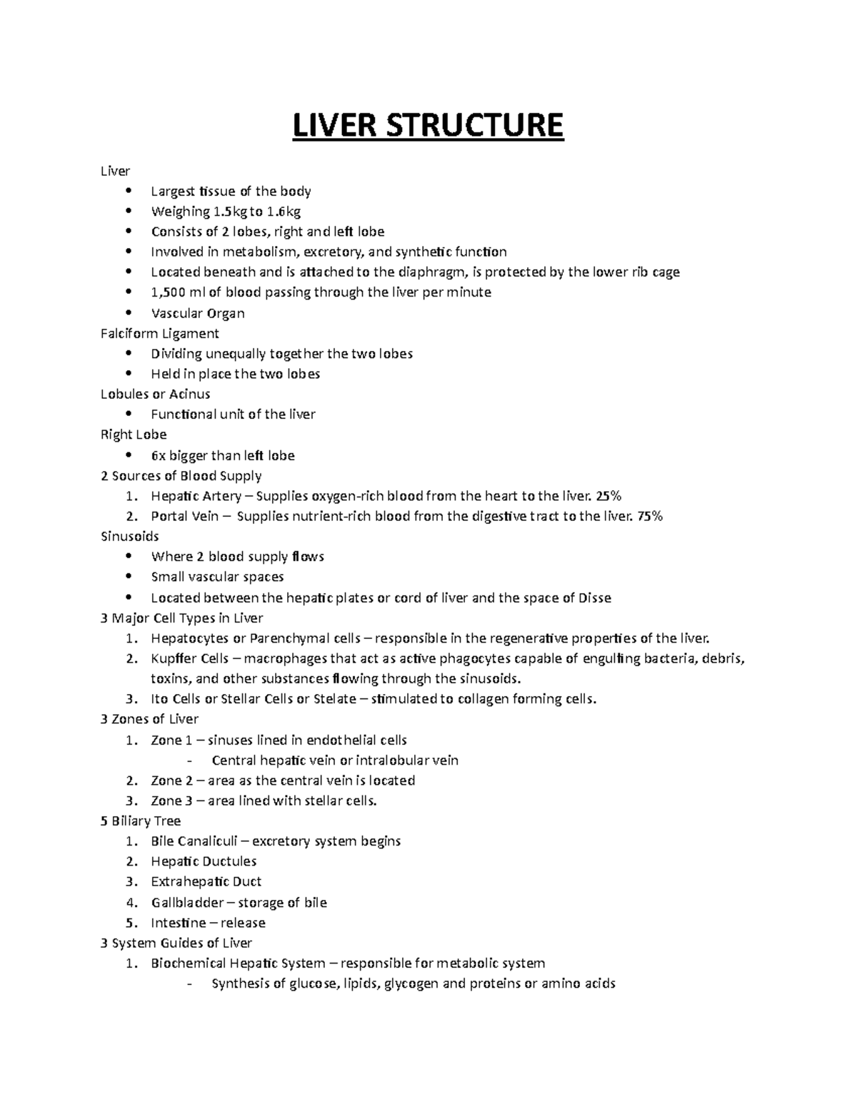Liver Structure and Function - LIVER STRUCTURE Liver Largest tissue of ...