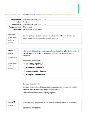 Cuestionario. Actividad formativa 1. Argumentos - Mi campus / Módulo 5 G21 / Semana 1 19 de ...