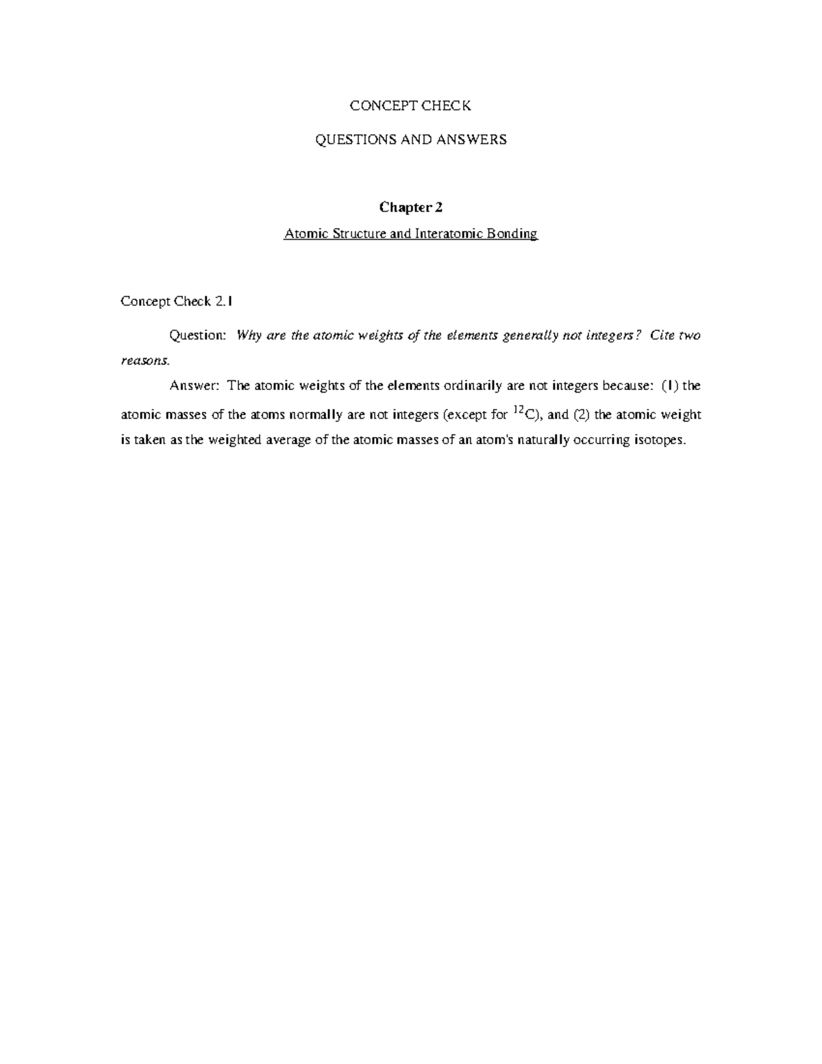 Calister-concept check questions answers ch01-21 - CONCEPT CHECK QUESTIONS AND ANSWERS Chapter 2 ...