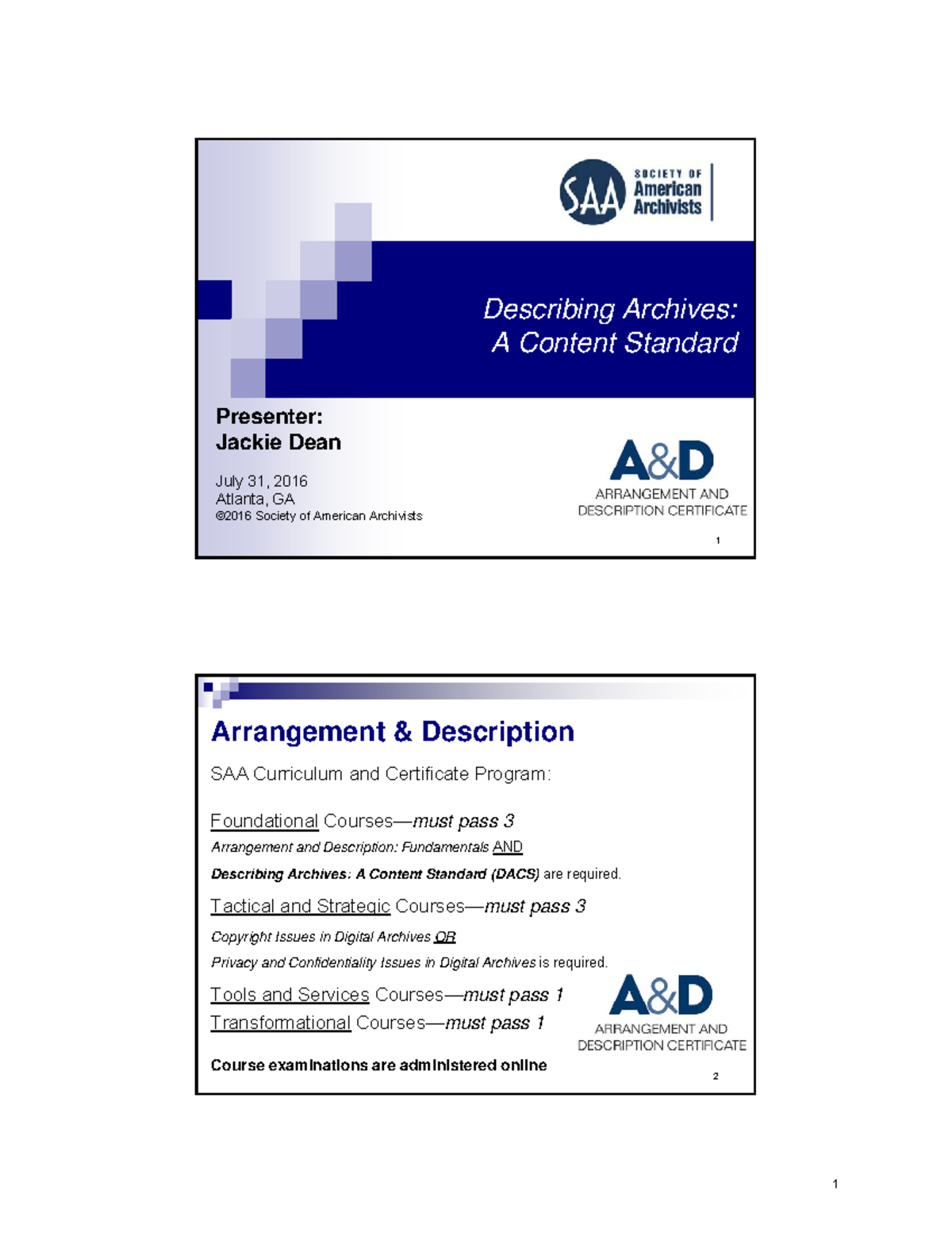 1. DACS workbook - SFGSB - Describing Archives: A Content Standard ...