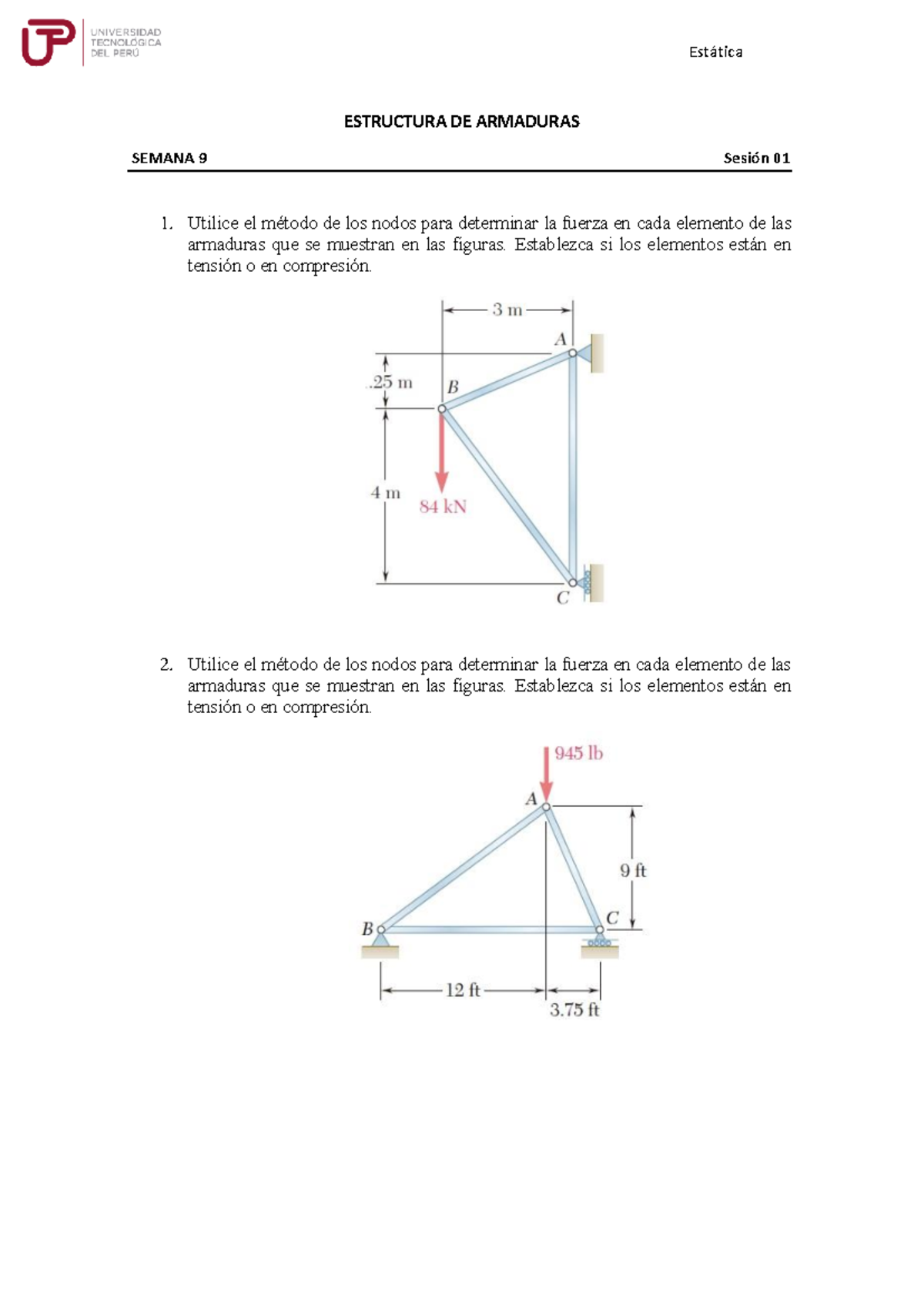 S09 s1 Analisis Estructural - Estática - Estática ESTRUCTURA DE ...