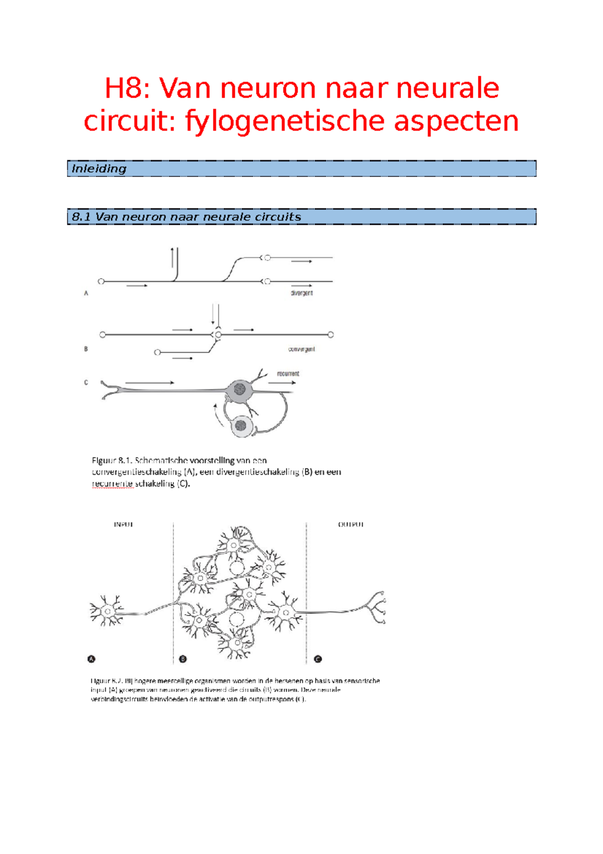 H8- van neuron naar neurale circuits - Gedragsneurowetenschappen ...