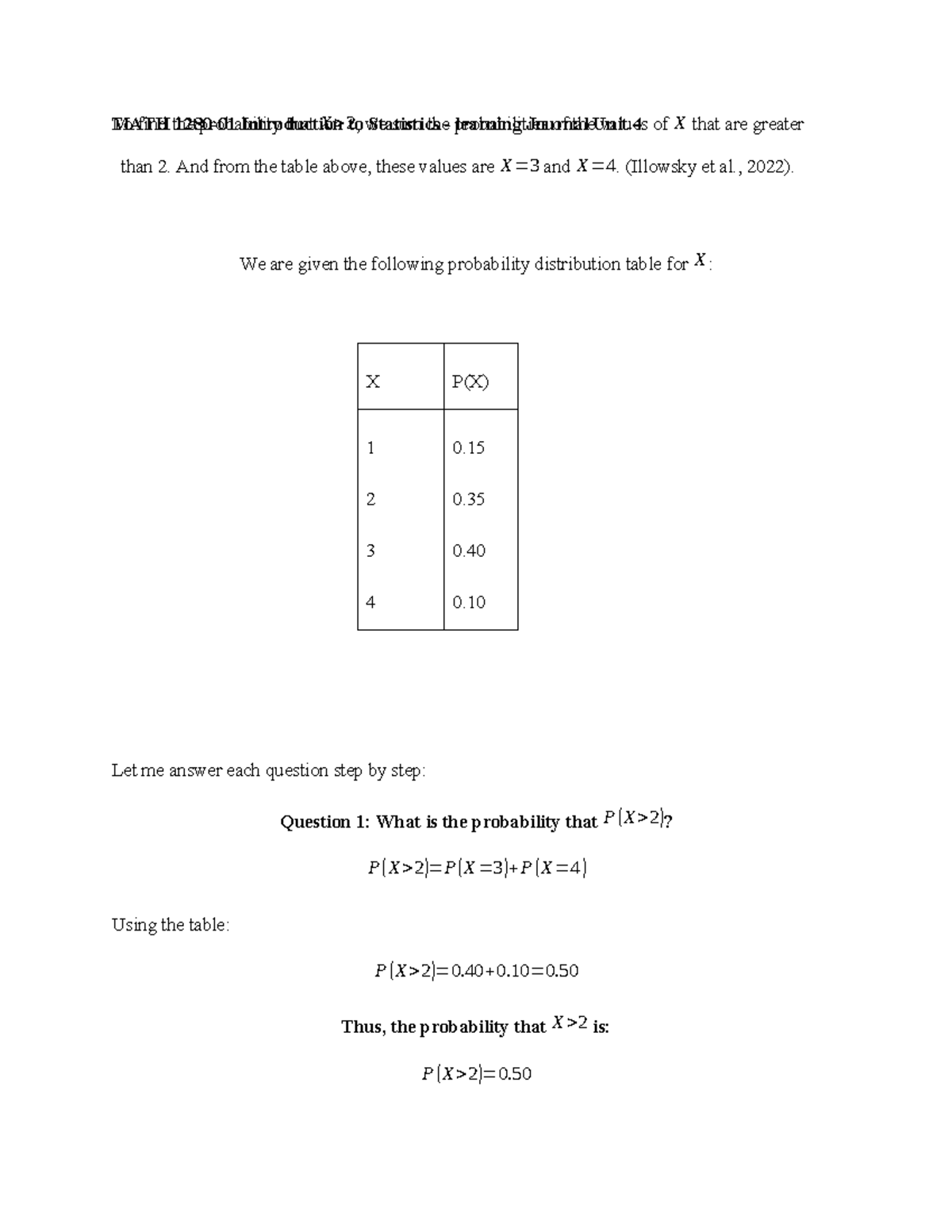Statistics Learning Journal Unit 4 - We are given the following ...