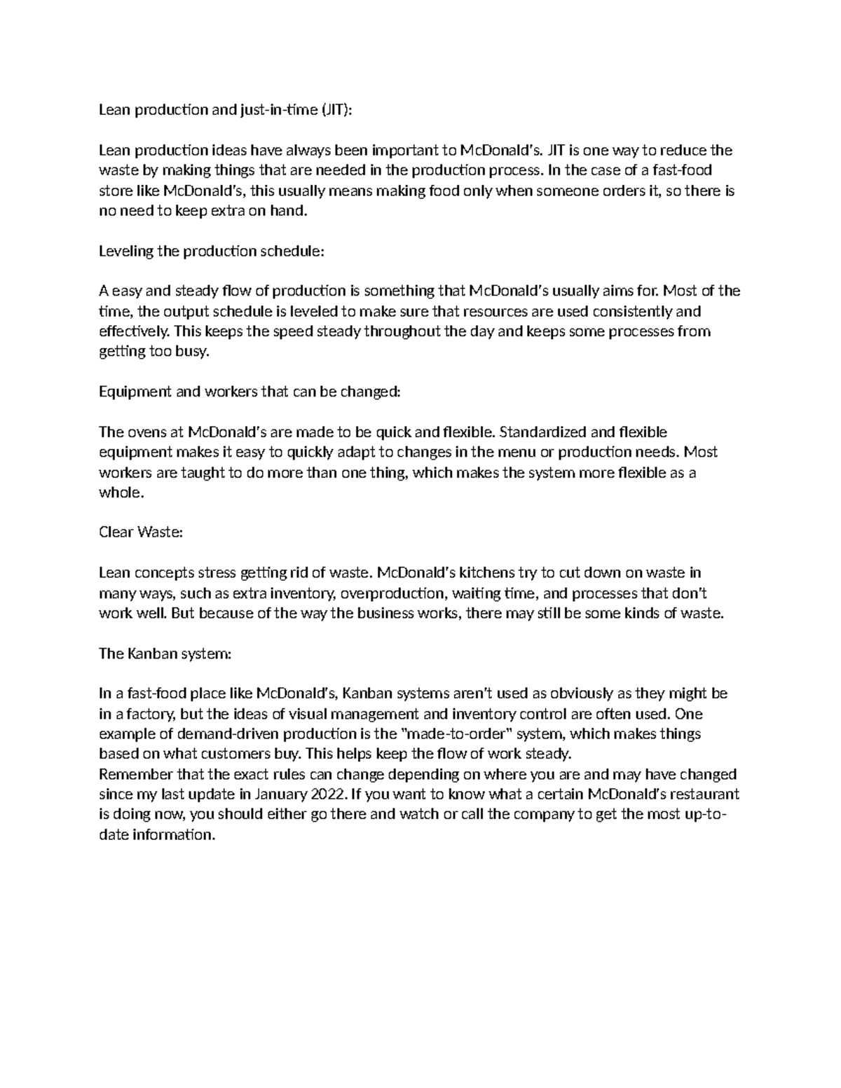 Lean production and just - Lean production and just-in-time (JIT): Lean ...