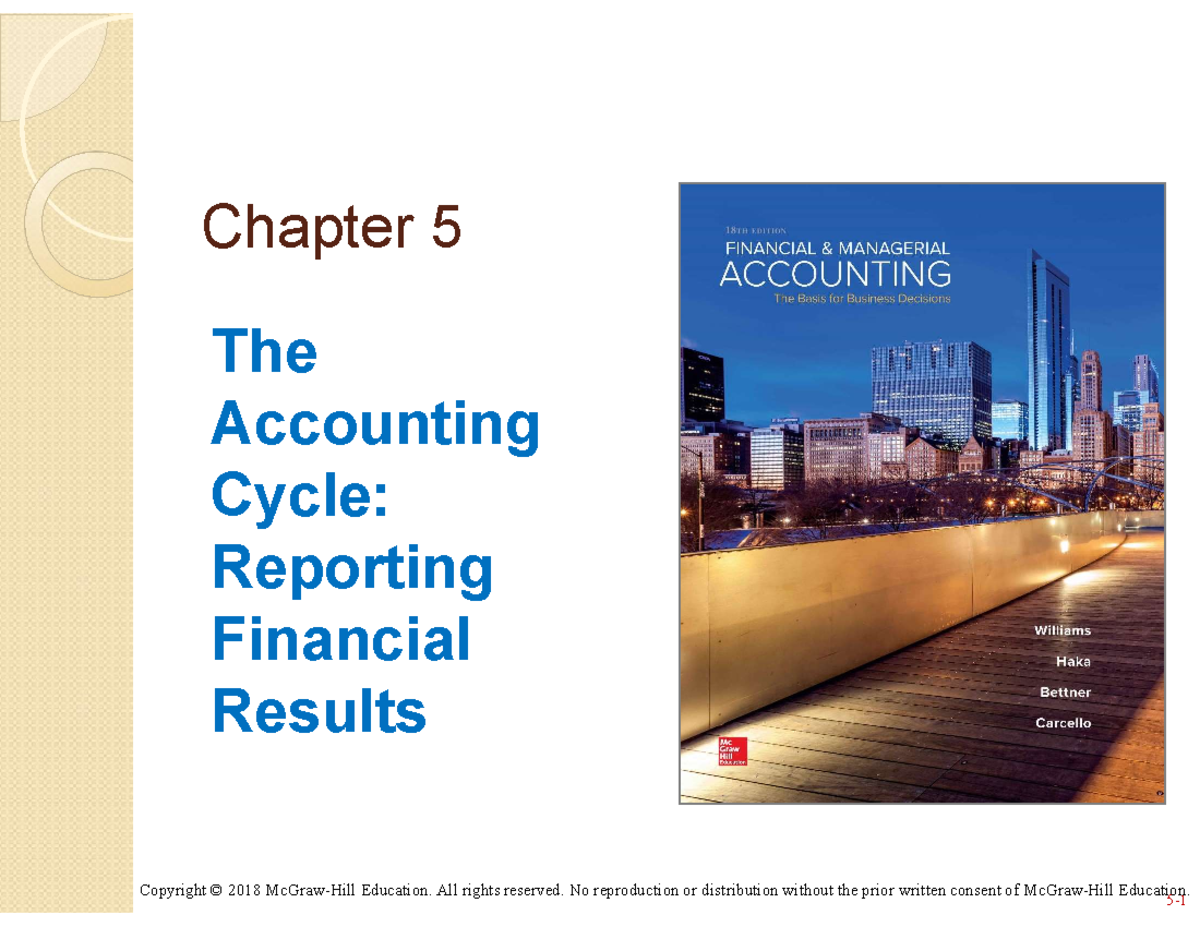 (ACCT 101) CH 5 - The Accounting Cycle Reporting Financial Results ...