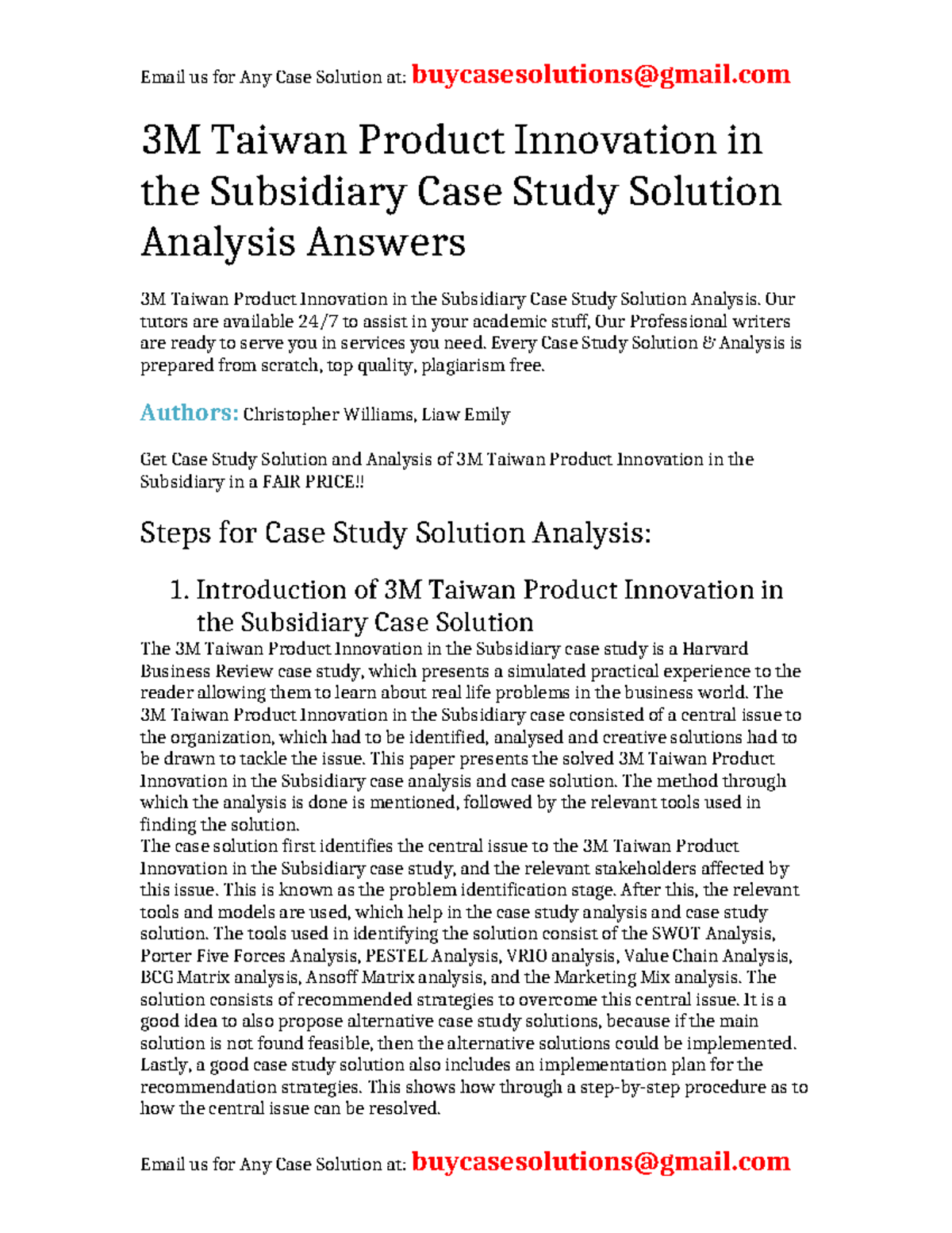 Case Solution 3M Taiwan Product Innovation in the Subsidiary - 3M ...