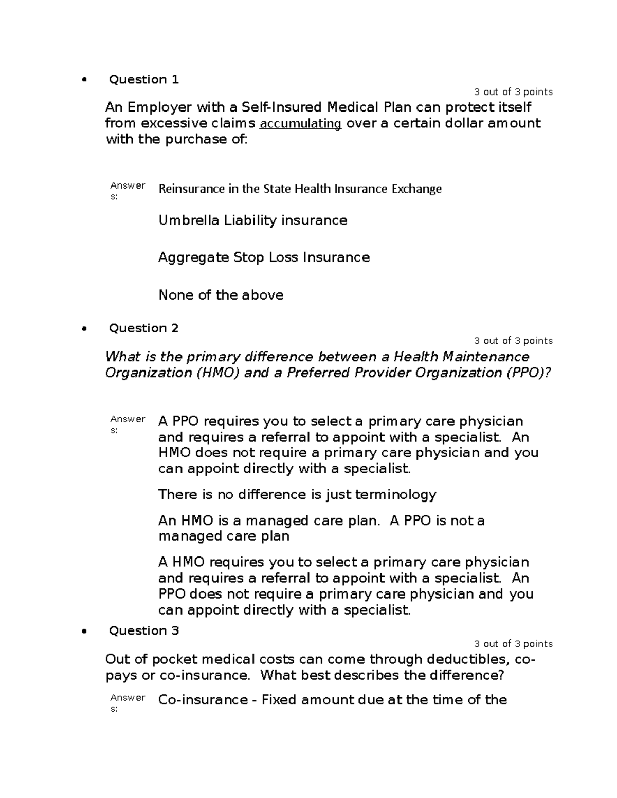RMI 601 Quiz 5 - This course has quizzes every week, this is quiz 5 ...