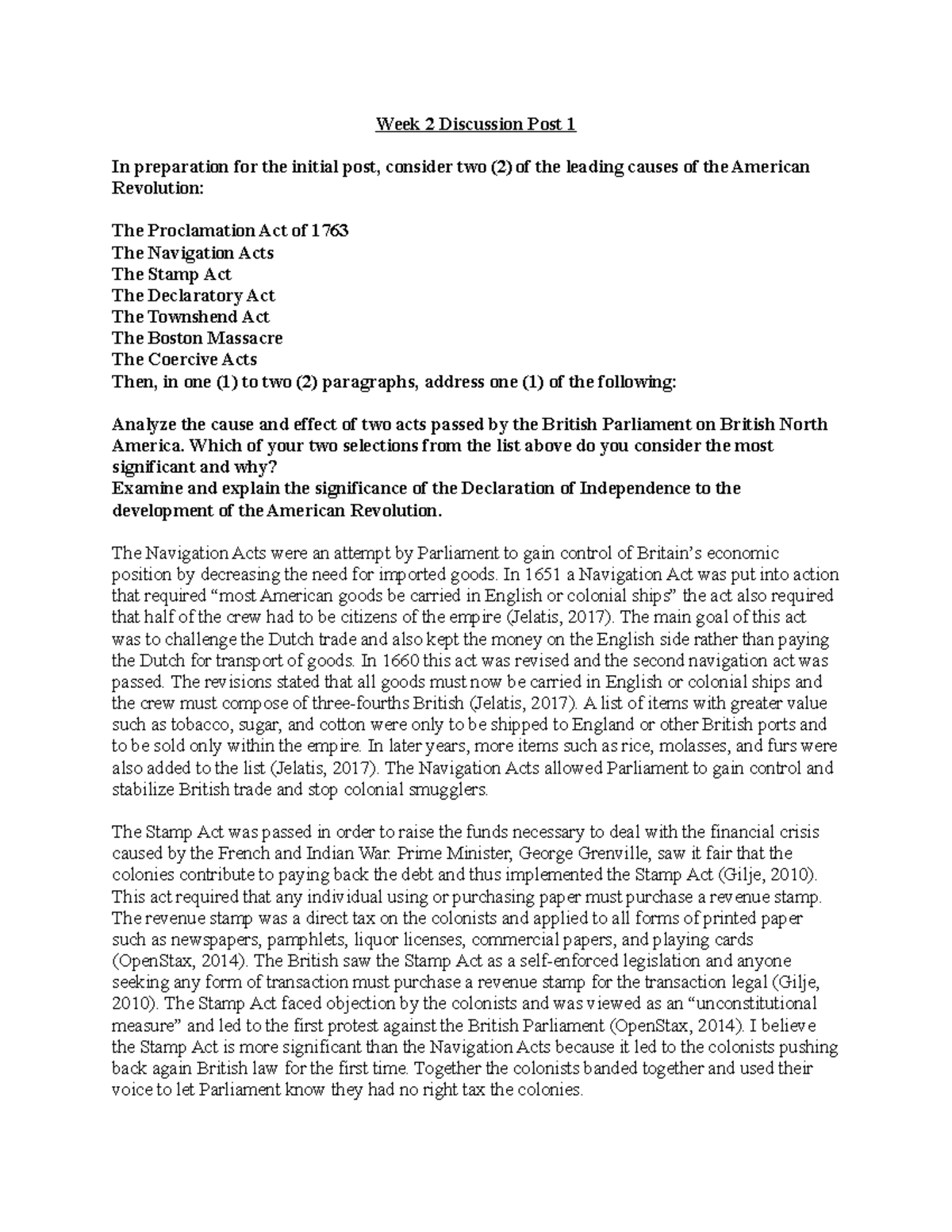 Week 2 Discussion Posts - Week 2 Discussion Post 1 In preparation for ...