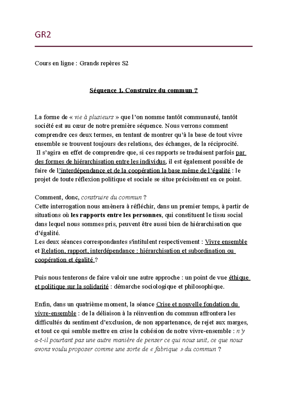 Grand REPère 2 - GR Cours en ligne : Grands repères S Séquence 1 ...