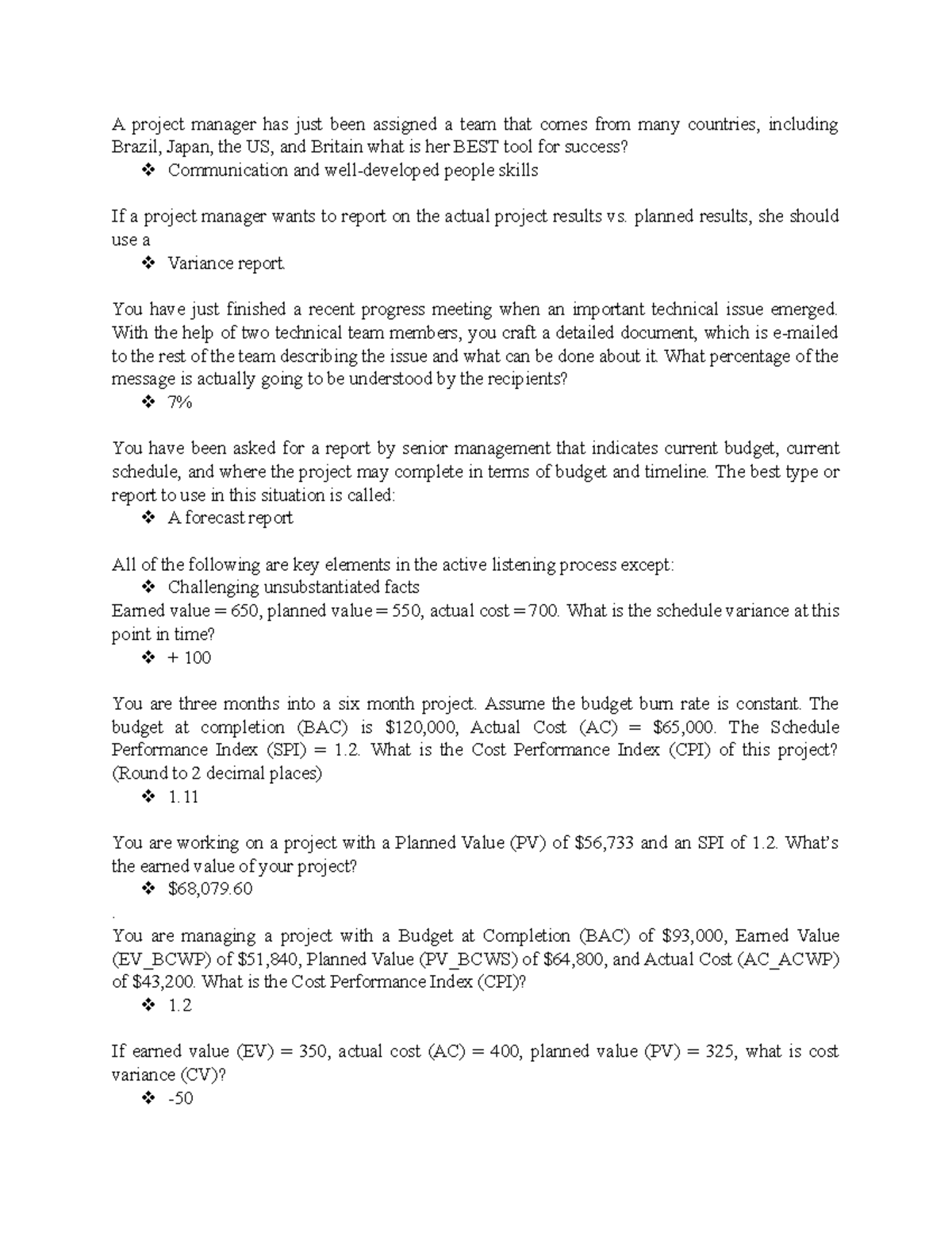 A Project Management - A project manager has just been assigned a team ...