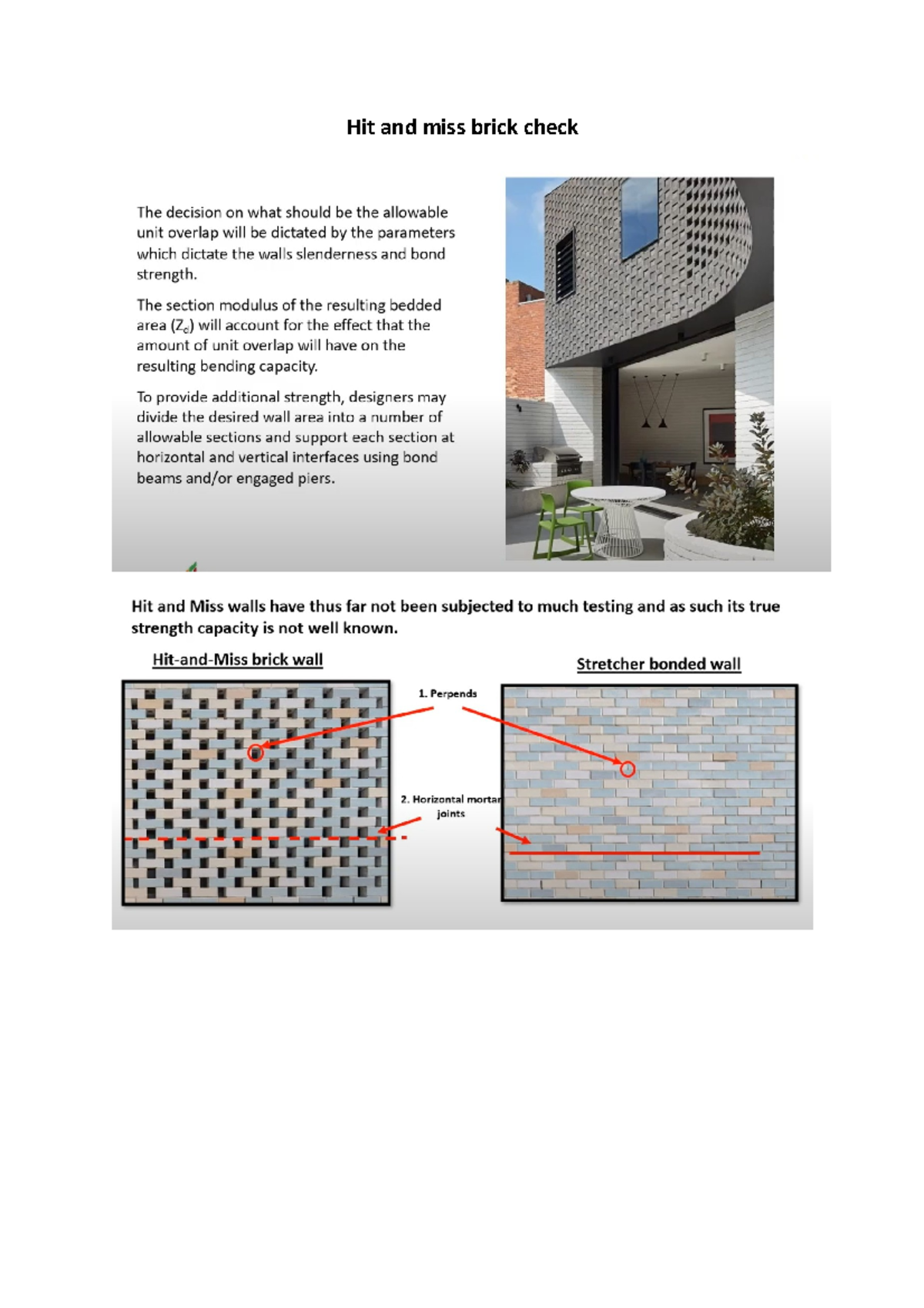 Hit and miss brick check - ST104a - Studocu