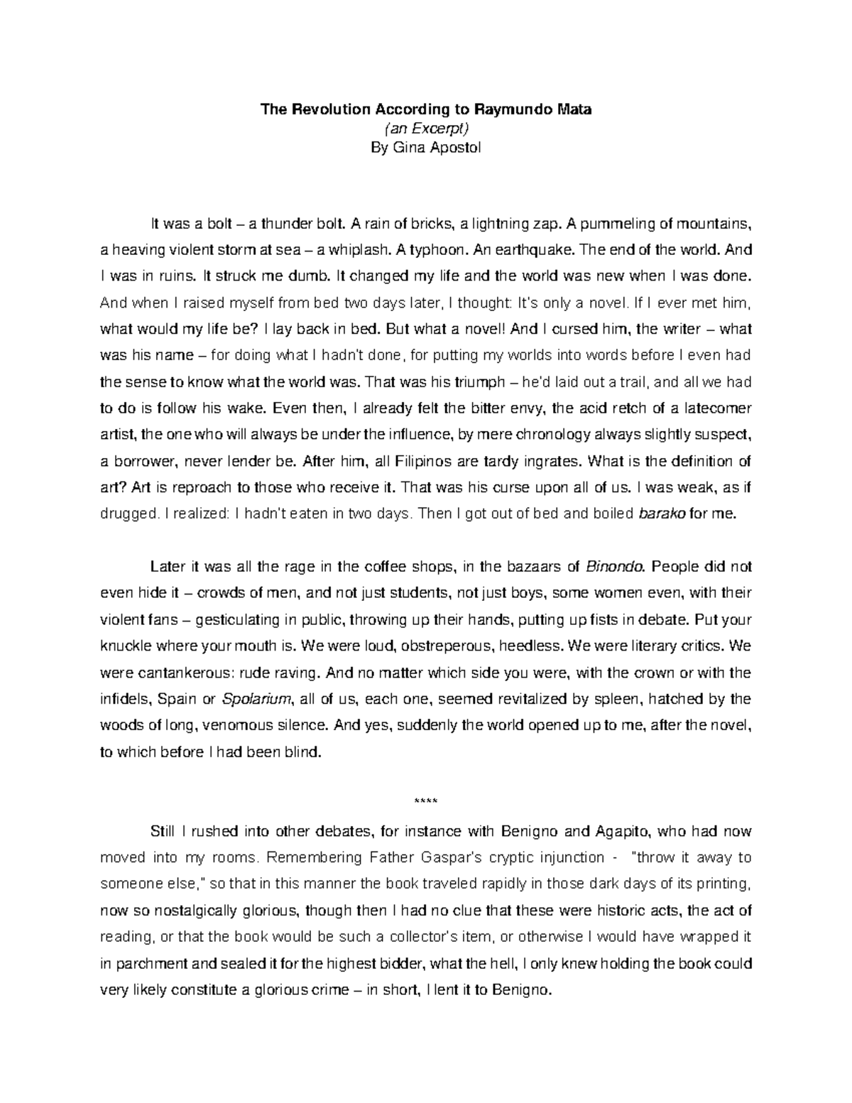 The Revolution According to Raymundo Mata - Secondary Education - Studocu