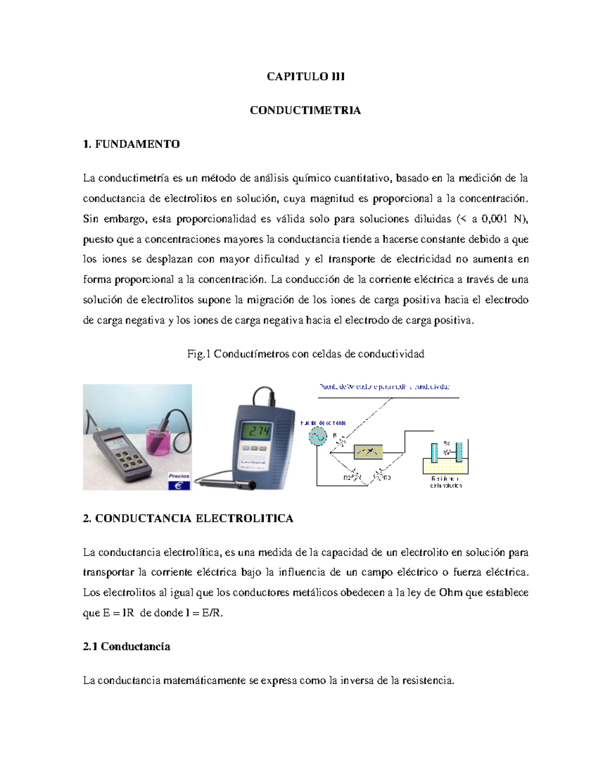 CAP 3 Conductimetria - la conductiometría y sus componentes de la ...