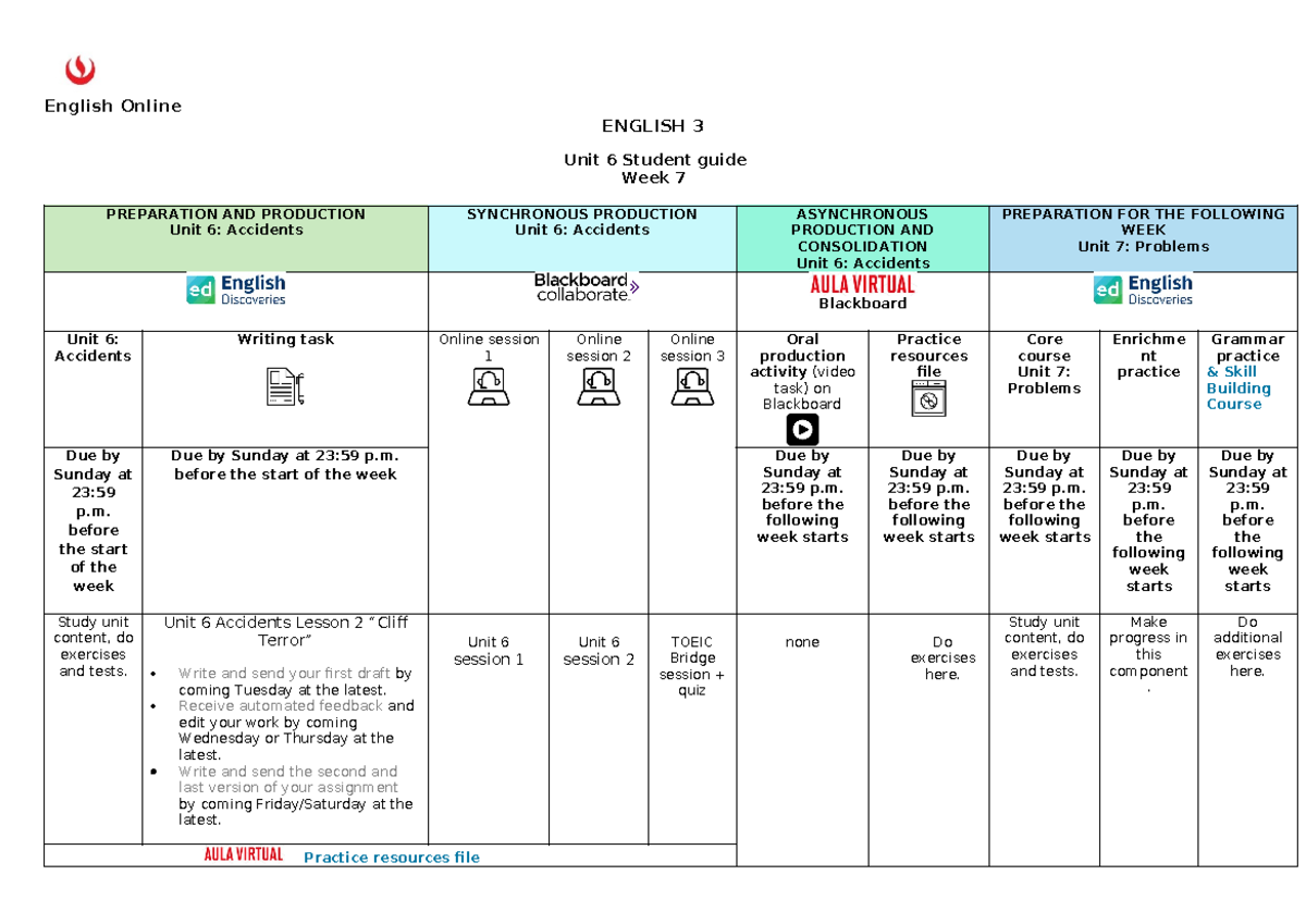 E3 SG UNIT 6(4) - E3 SG UNIT 6(4) - English Online ENGLISH 3 Unit 6 ...
