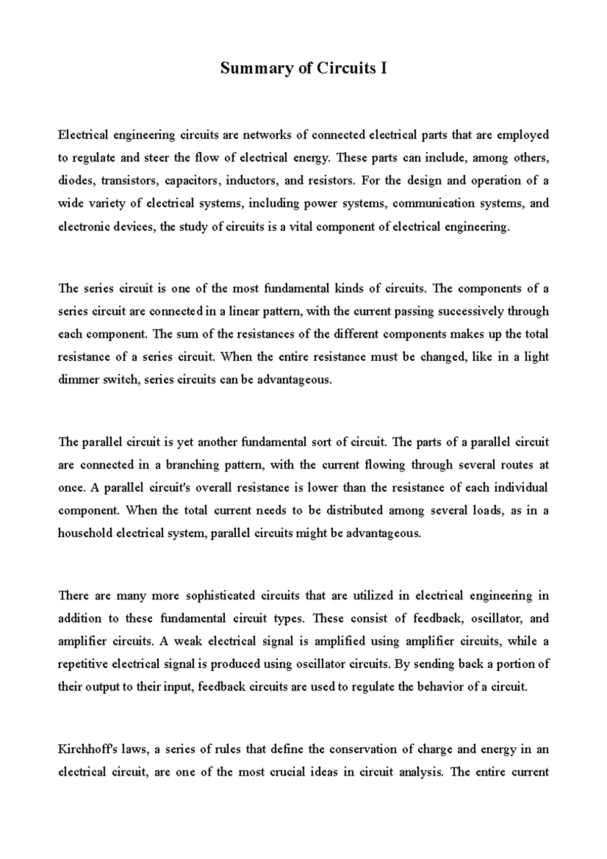 Summary of Circuits 1 - These parts can include, among others, diodes ...