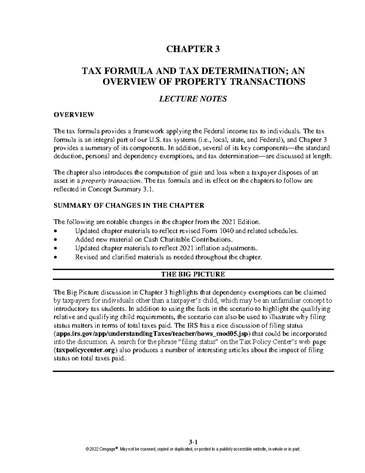 ACCT 308 Ch. 3 Lecture Notes Income Tax Structure - 3- CHAPTER 3 TAX ...