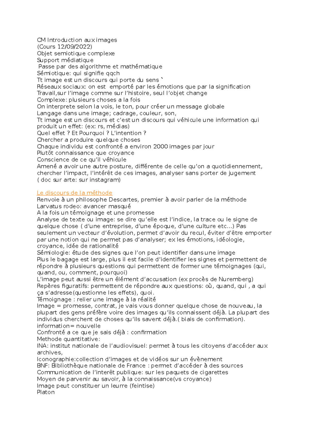 CM Introduction aux images - CM Introduction aux images (Cours 12/09 ...