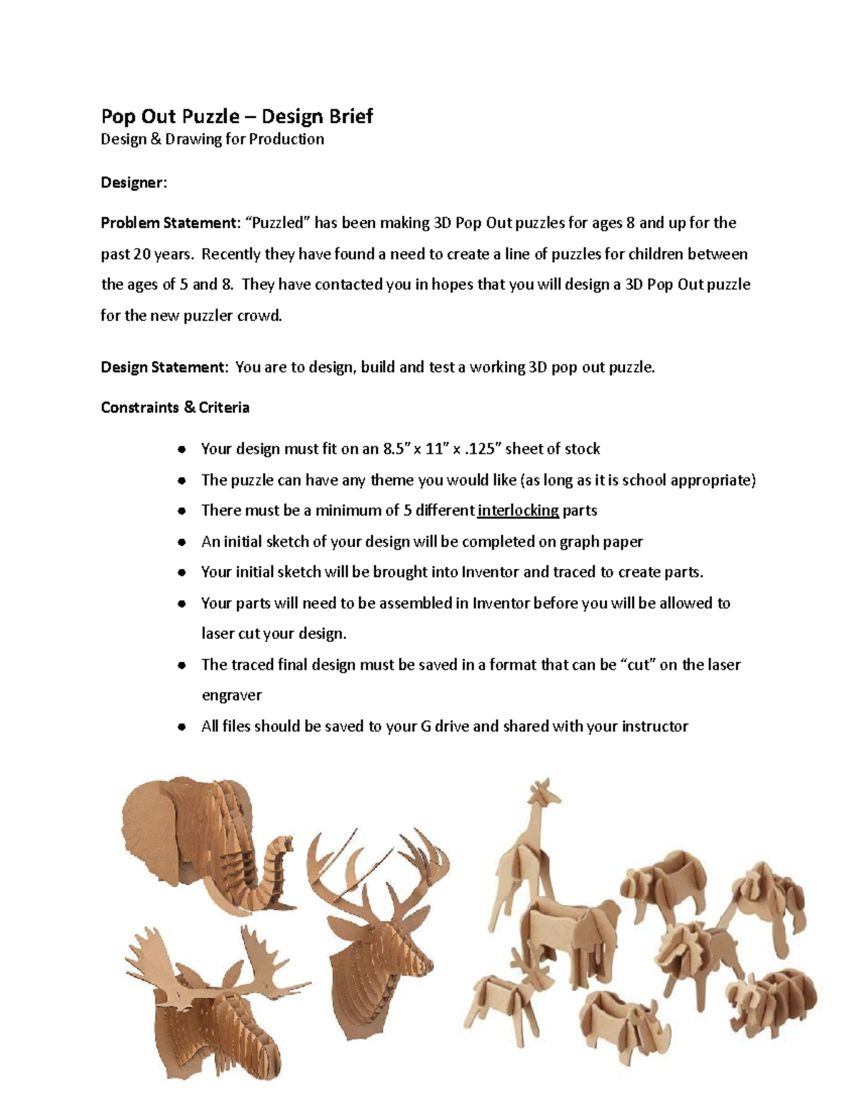 Pop Out Puzzle 22 - Yess - Pop Out Puzzle – Design Brief Design ...