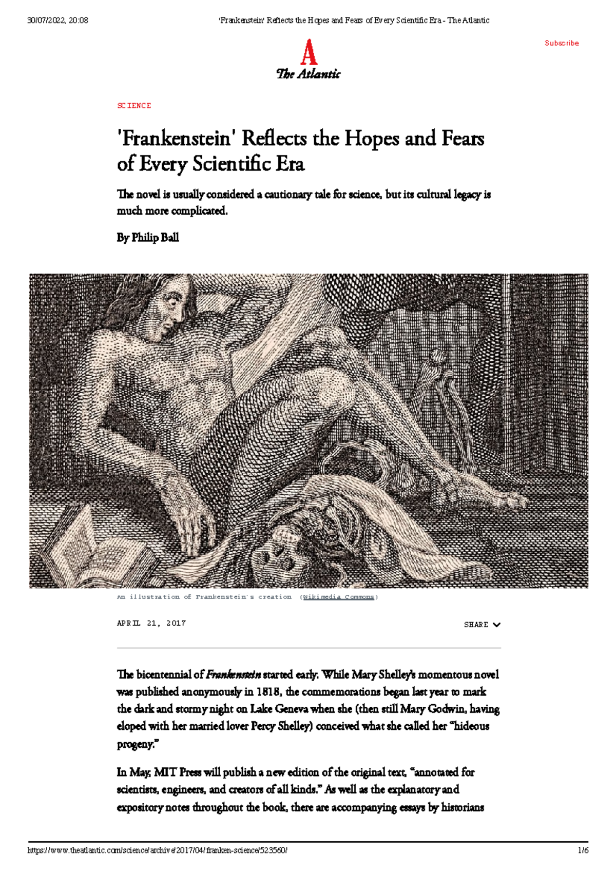 'Frankenstein' Reflects the Hopes and Fears of Every Scientific Era ...