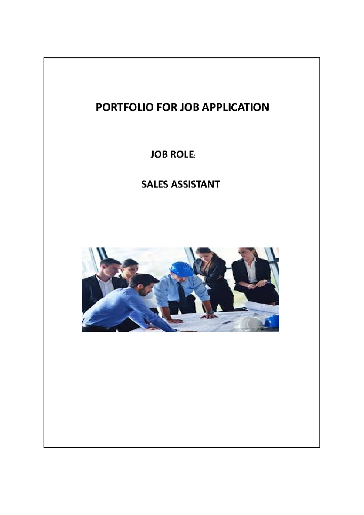 Portfoliooo for business - PORTFOLIO FOR JOB APPLICATION JOB ROLE ...