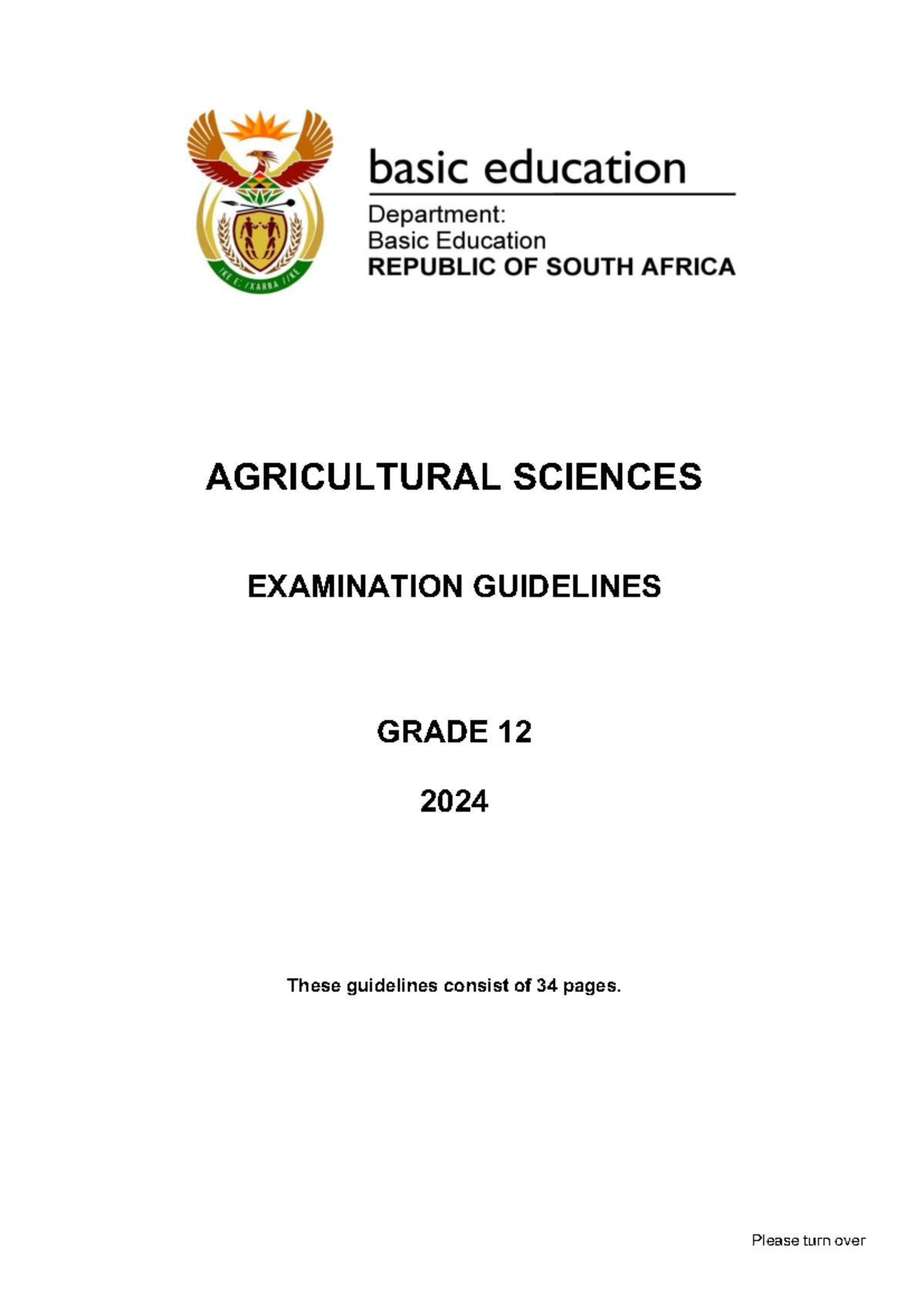 Agricultural Sciences GR 12 Exam Guidelines 2024 Eng 120341 - Please ...