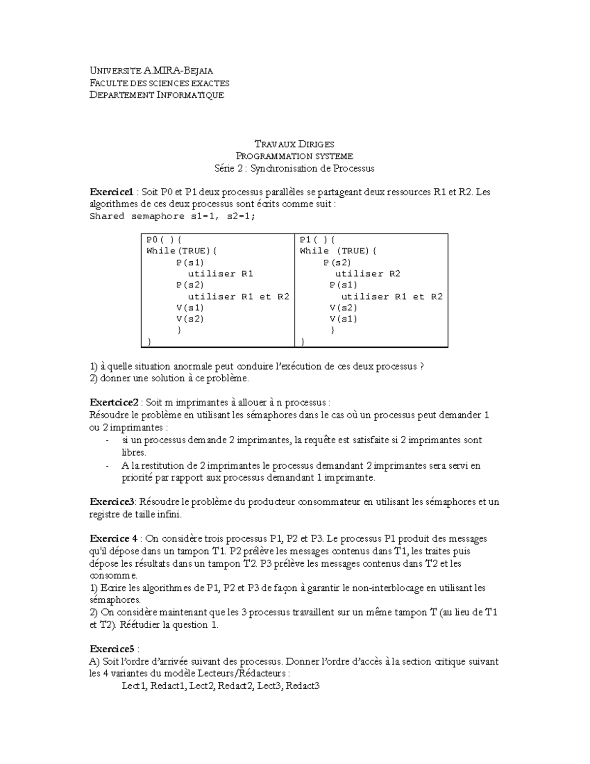 TD PS 2020 2 - Cours Programmation système de département mathématiques informatique ...