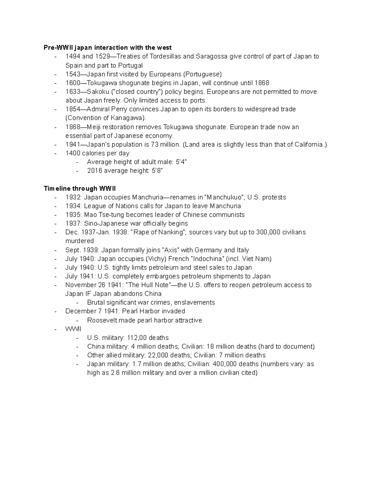 The pacific war Japan in WWII - Pre-WWII japan interaction with the ...