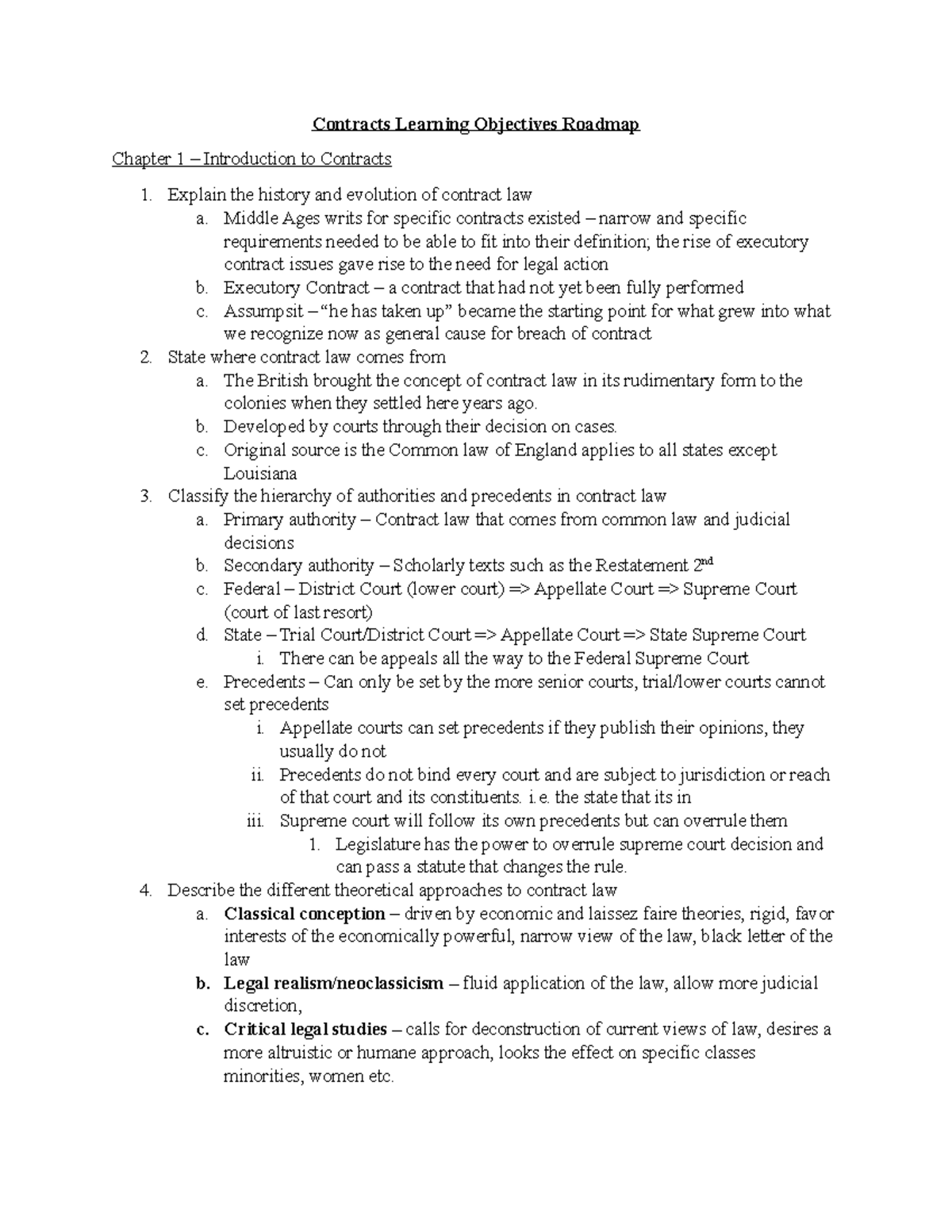 Contracts Learning Objectives Roadmap-1 - Contracts Learning Objectives ...