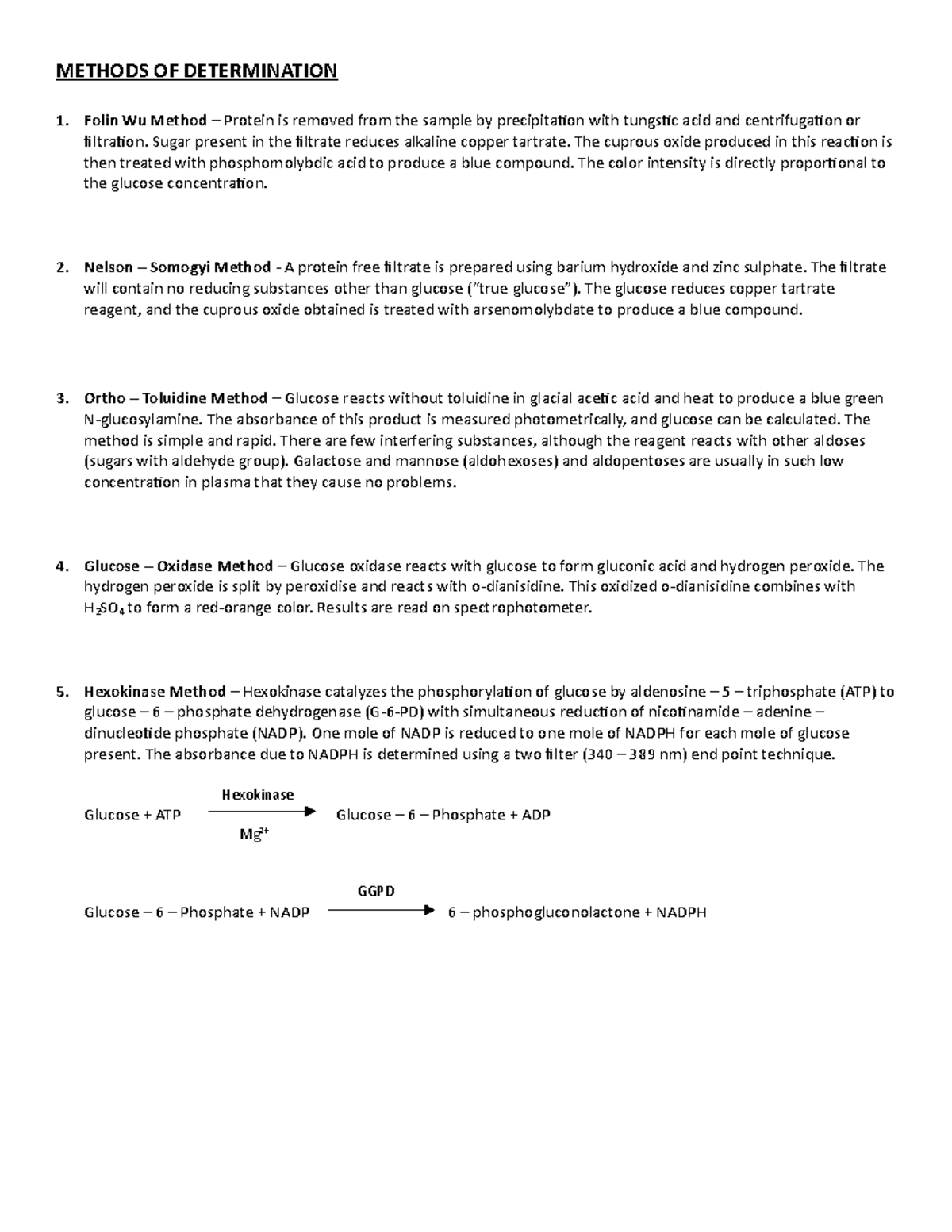 Methods-OF- Determination - METHODS OF DETERMINATION 1. Folin Wu Method ...