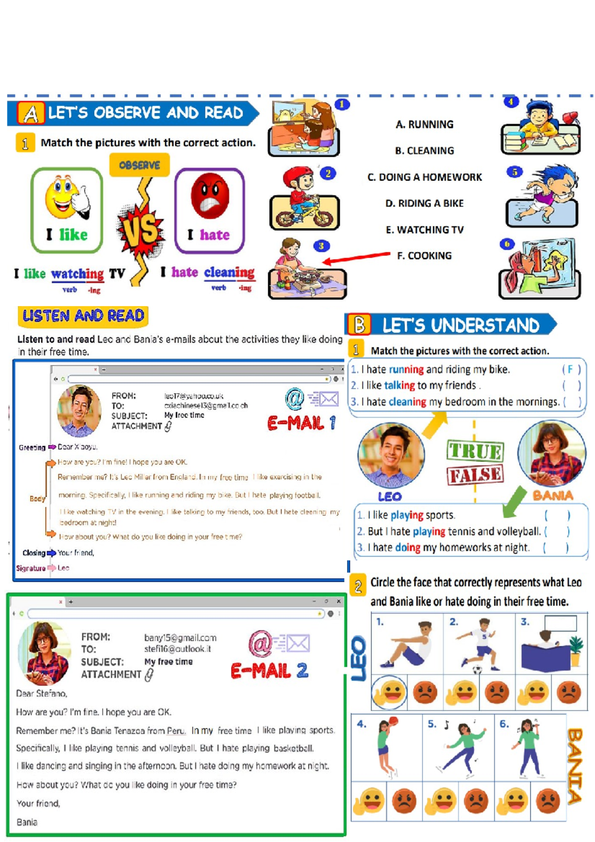 My free time - Practice material to be used in an English class ...