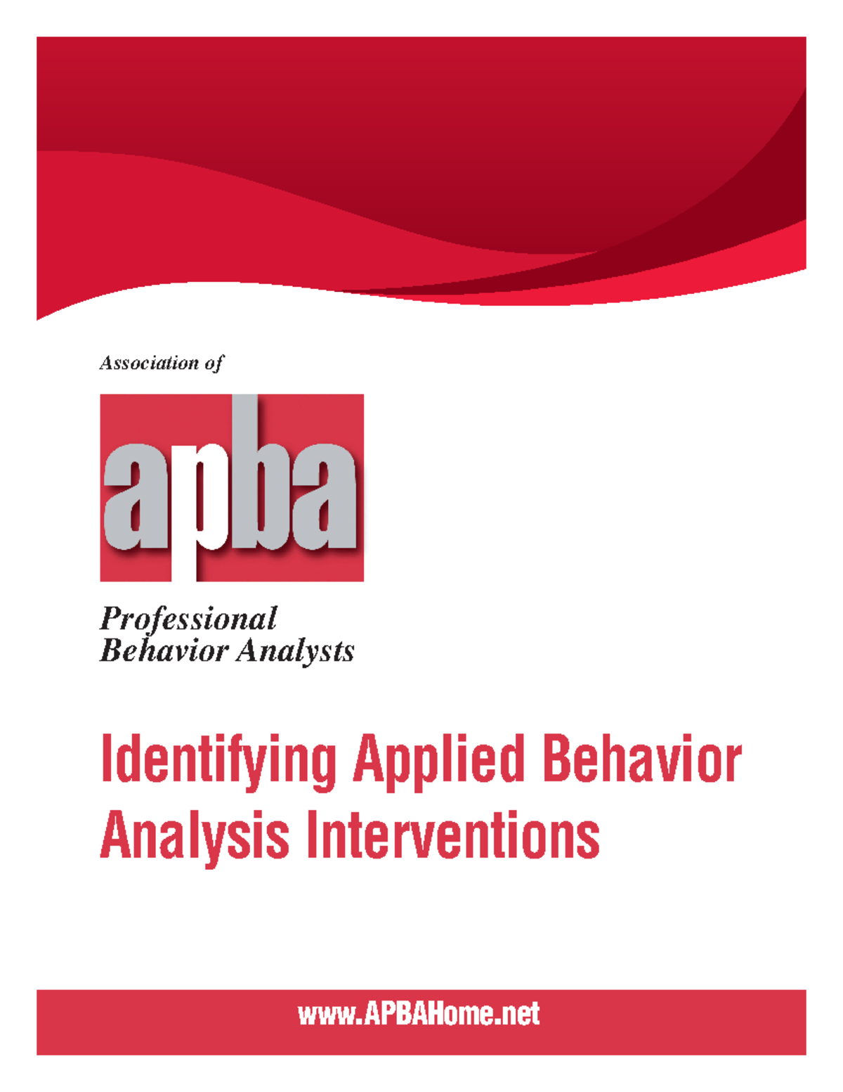 APBA 2017 White Paper Identifying ABA Interventions 1 - Professional ...