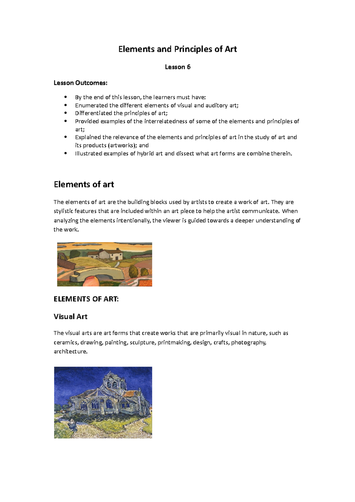 Art- Appreciation-Lesson 6-Reviewer - Elements and Principles of Art ...