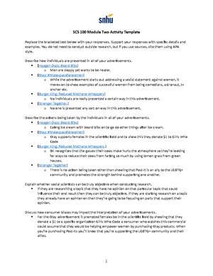 SCS 100 Module Three Activity Template - SCS 100 Module Three Activity ...