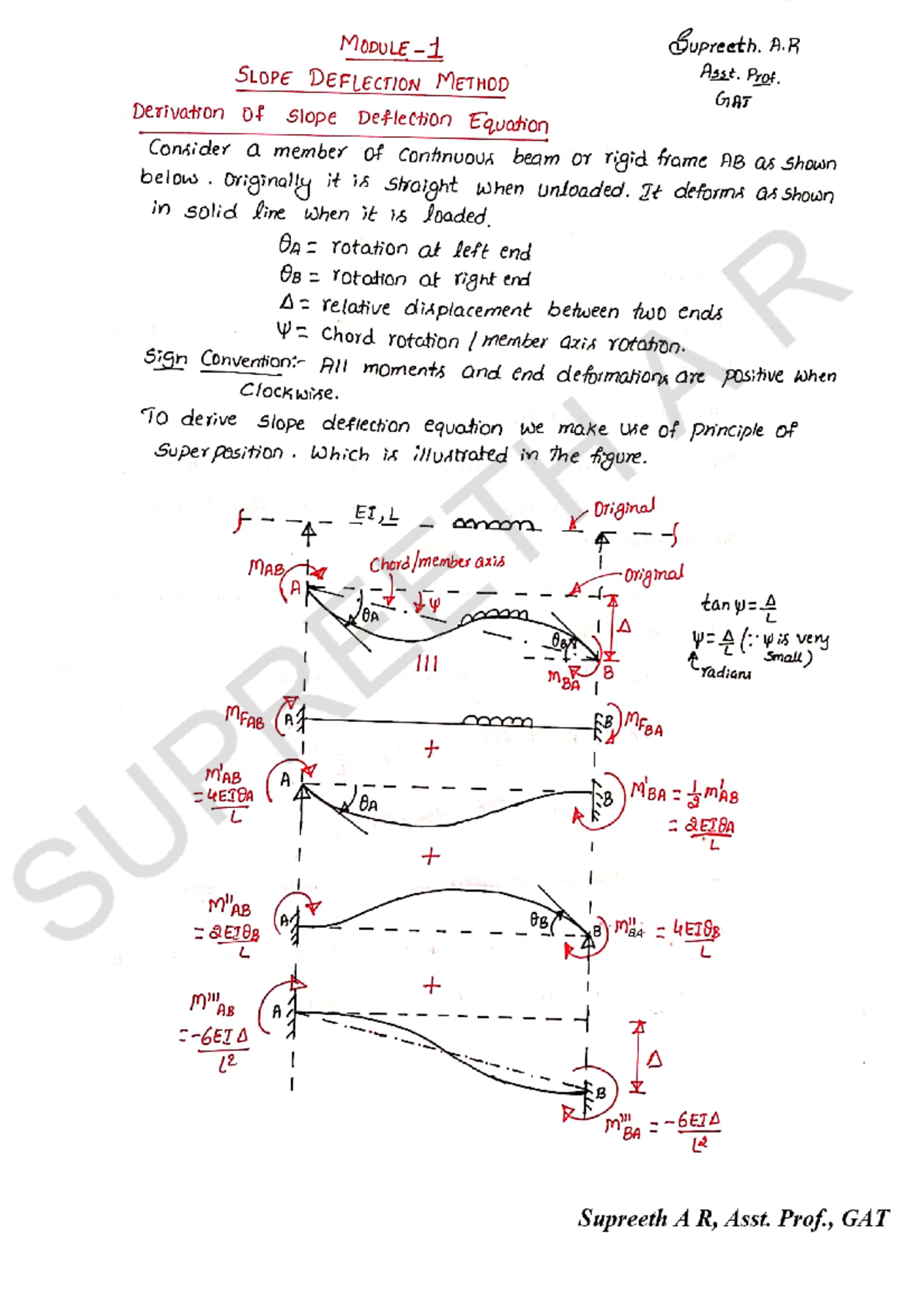AIS MOD 1 pdf - ANALYSIS OF INDETERMINATE STRUCTURE - Civil engineering - BA Scanned with ...