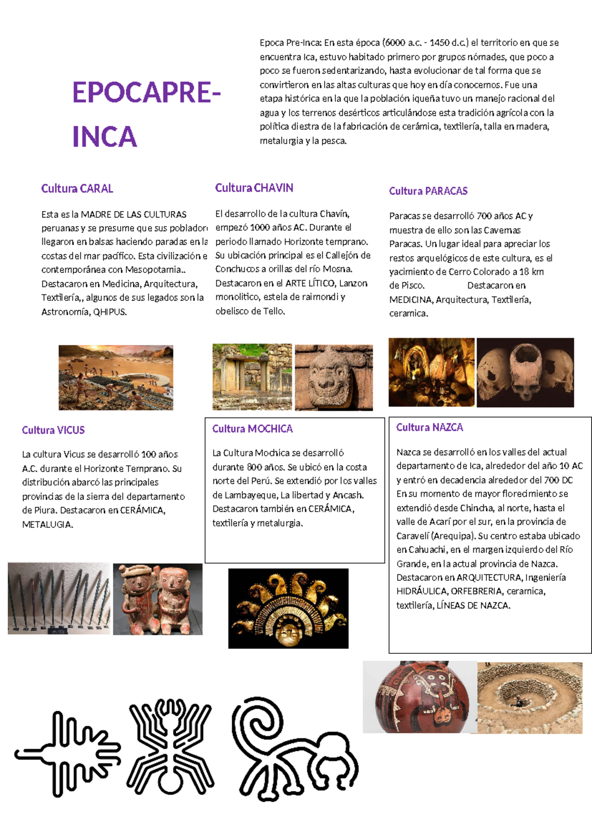Epoca pre-inca e inca - Informe sobre las épocas pre inca e inca ...