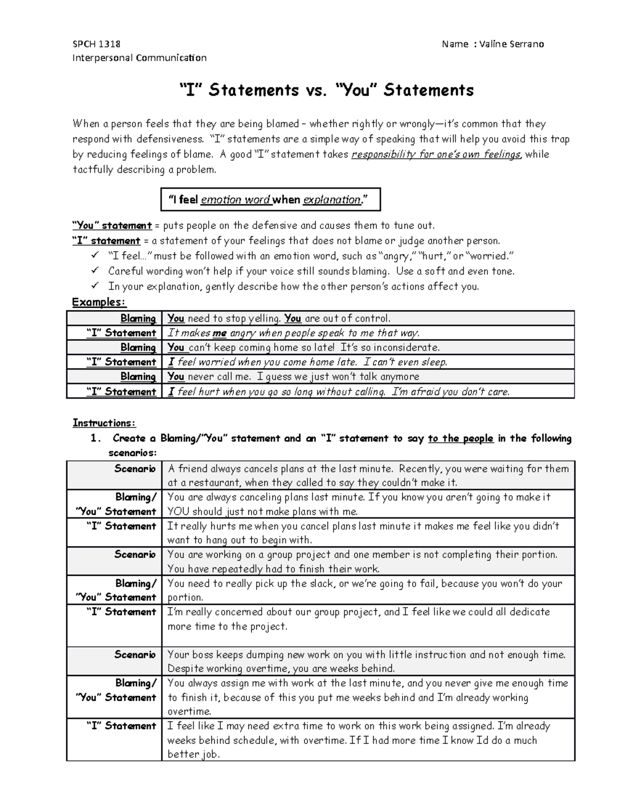 I Language vs. You Language finished - SPCH 1318 Name : Valine Serrano ...