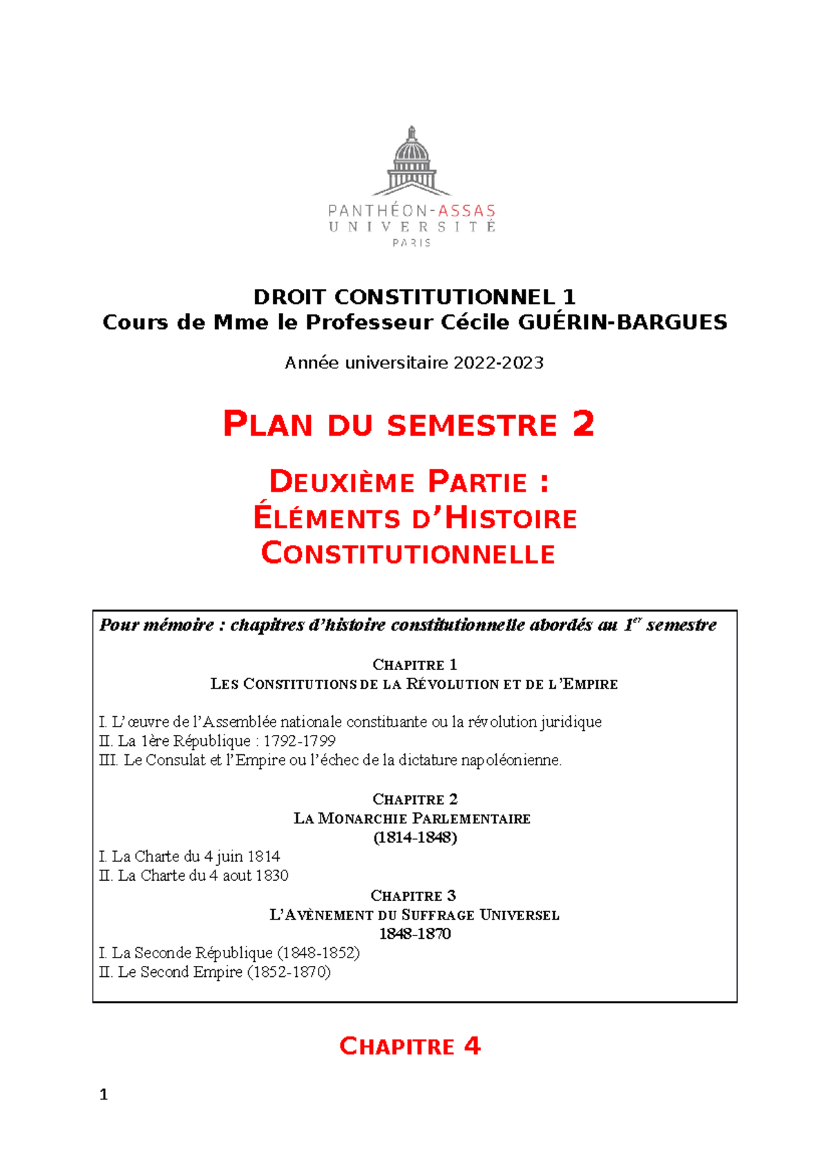 Plan DC 2 equipe 3 CGB-14 - DROIT CONSTITUTIONNEL 1 Cours de Mme le ...