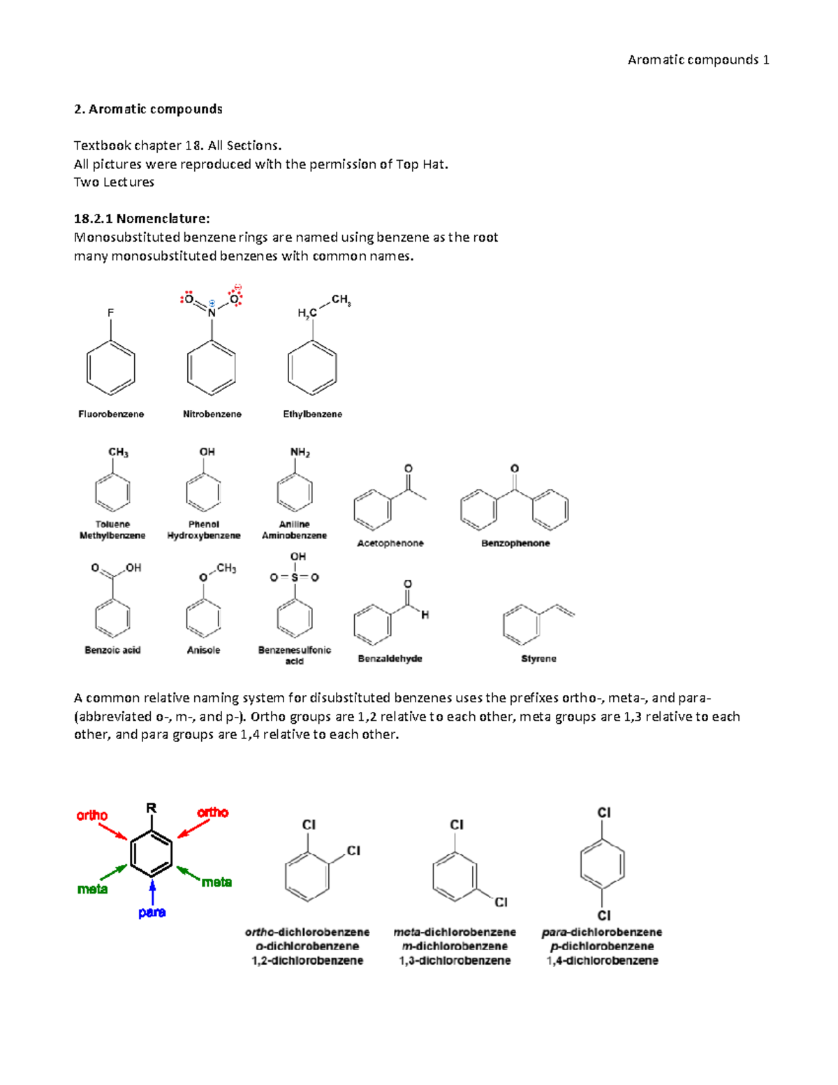2. Aromatic Compounds - mlmlm' - Aromatic compounds Textbook chapter 18 ...