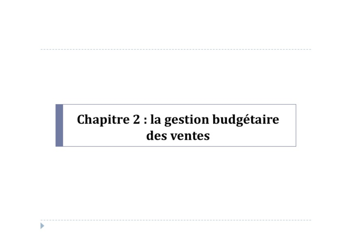 2 budget des ventes - Gestion Financière et Comptable - Studocu