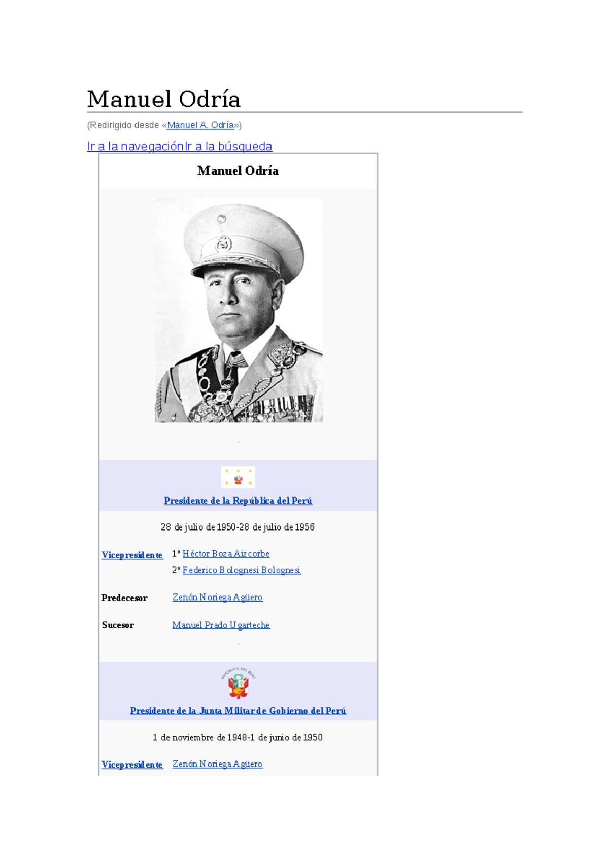 Manuel Odria Peru HIstoria 2021 Trabajo de Investigación - Manuel Odría ...