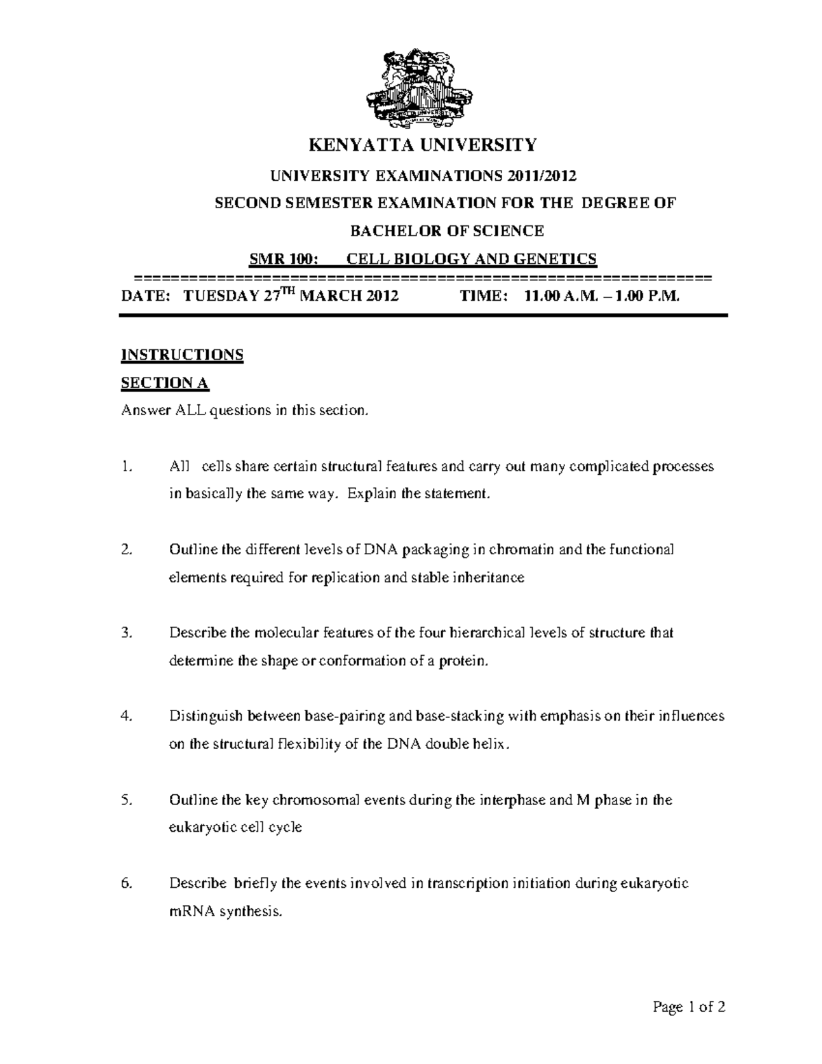 SMR1002012 0327 - Assignment - KENYATTA UNIVERSITY UNIVERSITY ...