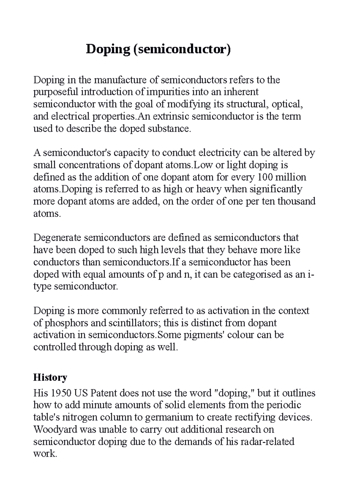 Doping (semiconductor) - Doping (semiconductor) Doping in the ...