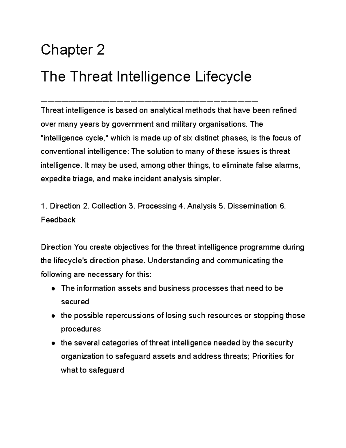 The Threat Intelligence Handbook Chapter 2 Part 1 Chapter 2 The Threat Intelligence Lifecycle