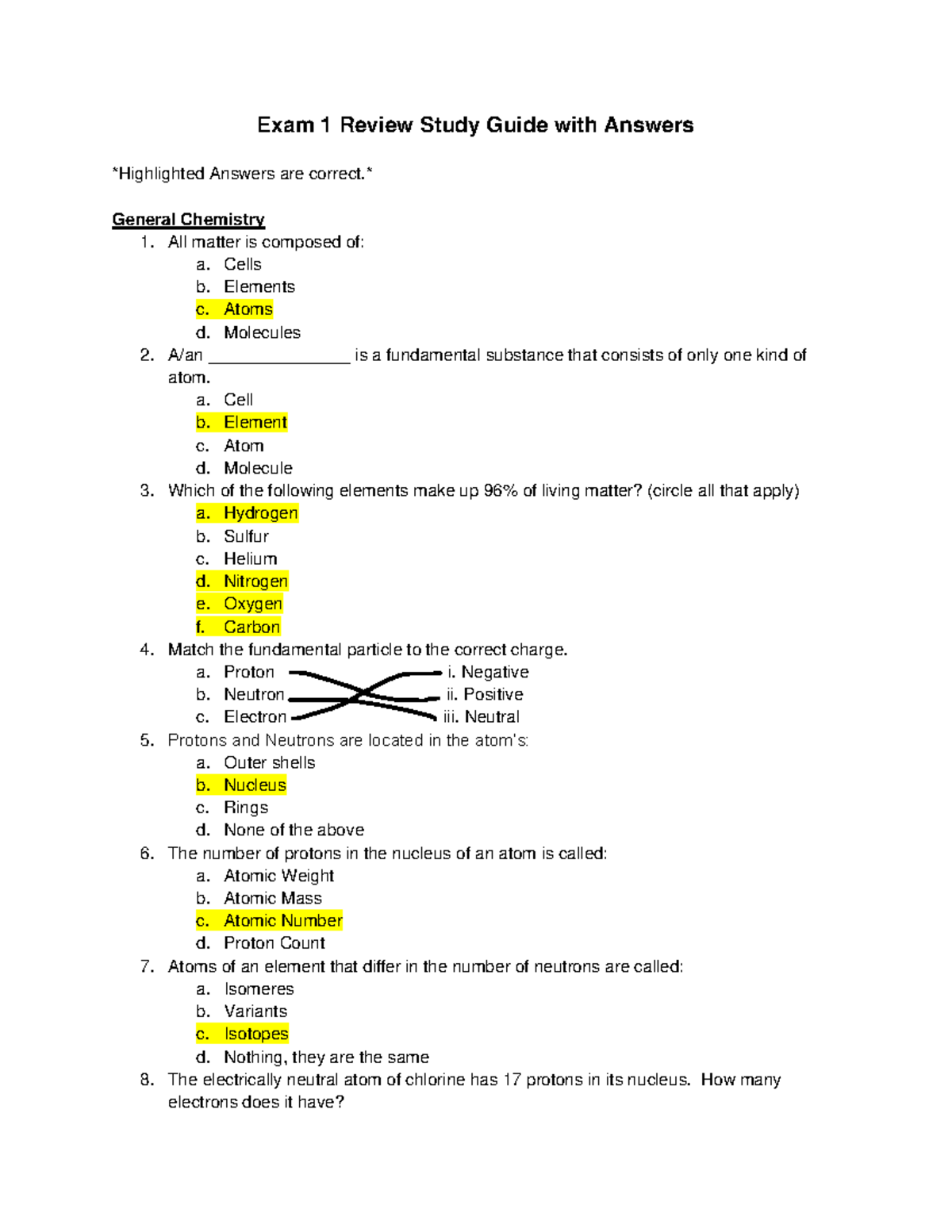 LL - Exam 1 Review Study Guide with Answers - Exam 1 Review Study Guide ...