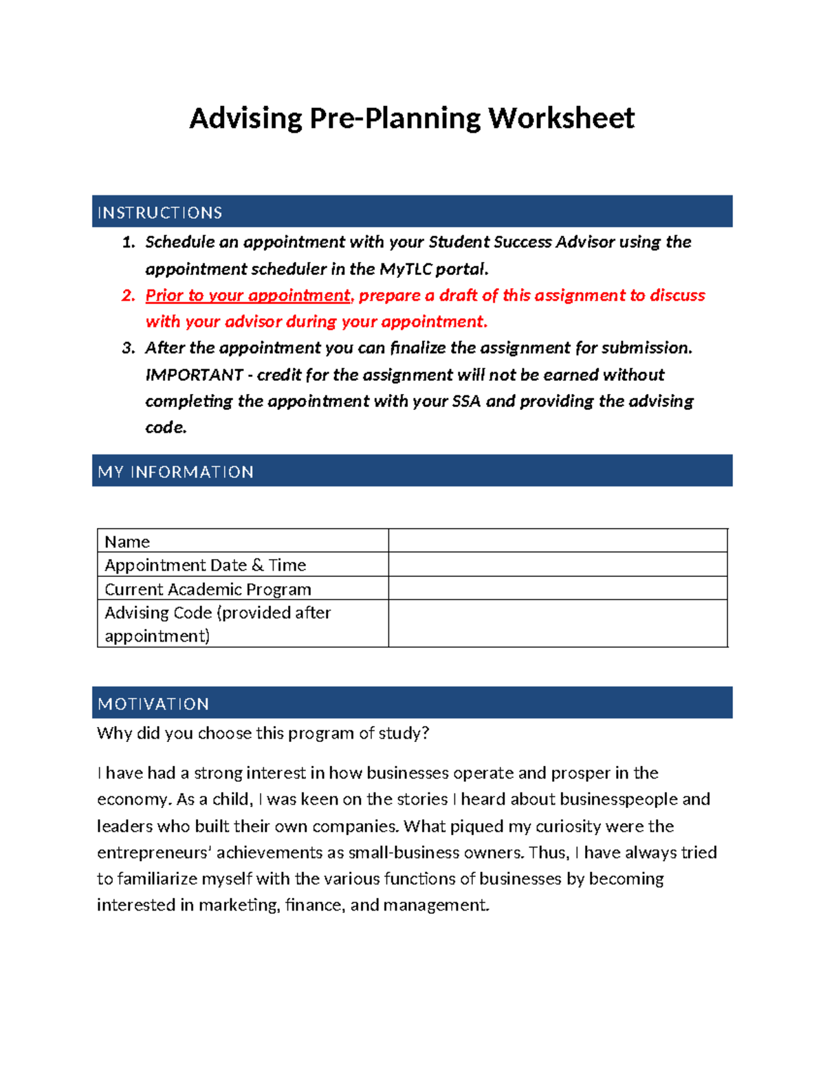 M2 Case Worksheet - Daniel - Advising Pre-Planning Worksheet ...