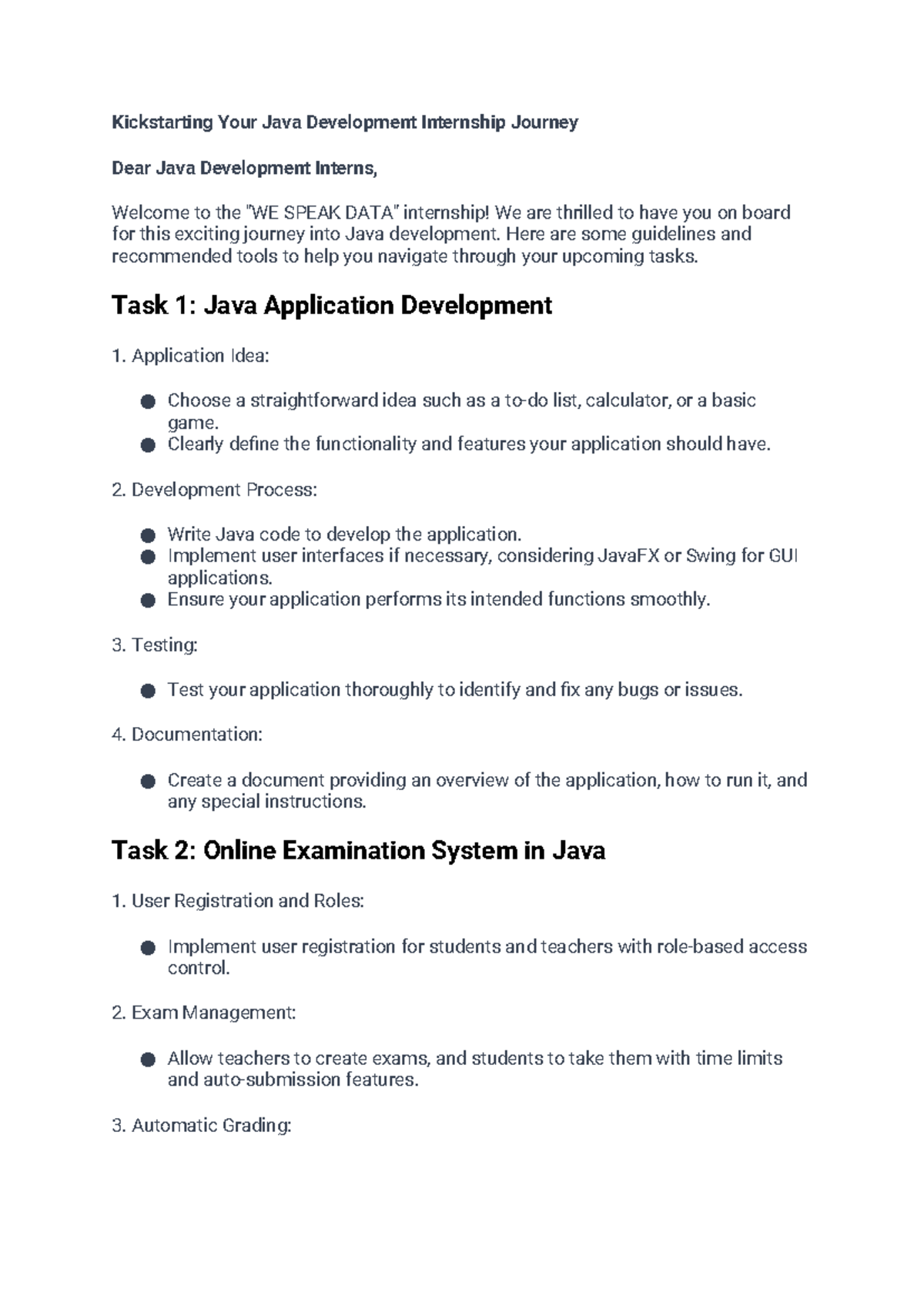 Kickstarting Your Java Development Internship Journey 🚀☕️ - Here are some guidelines and ...