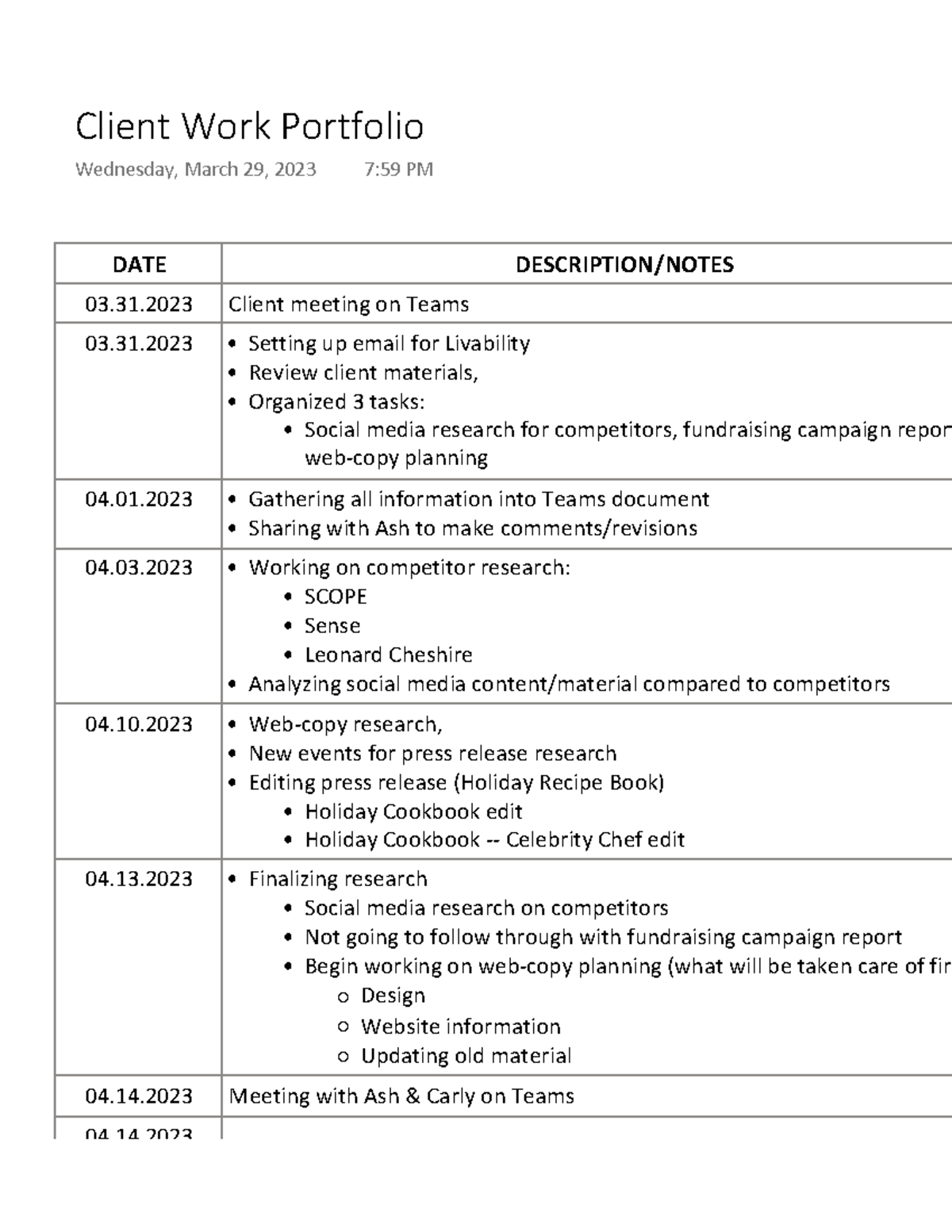 Client Work Portfolio - Public relations is the bridge between an organization and its many ...